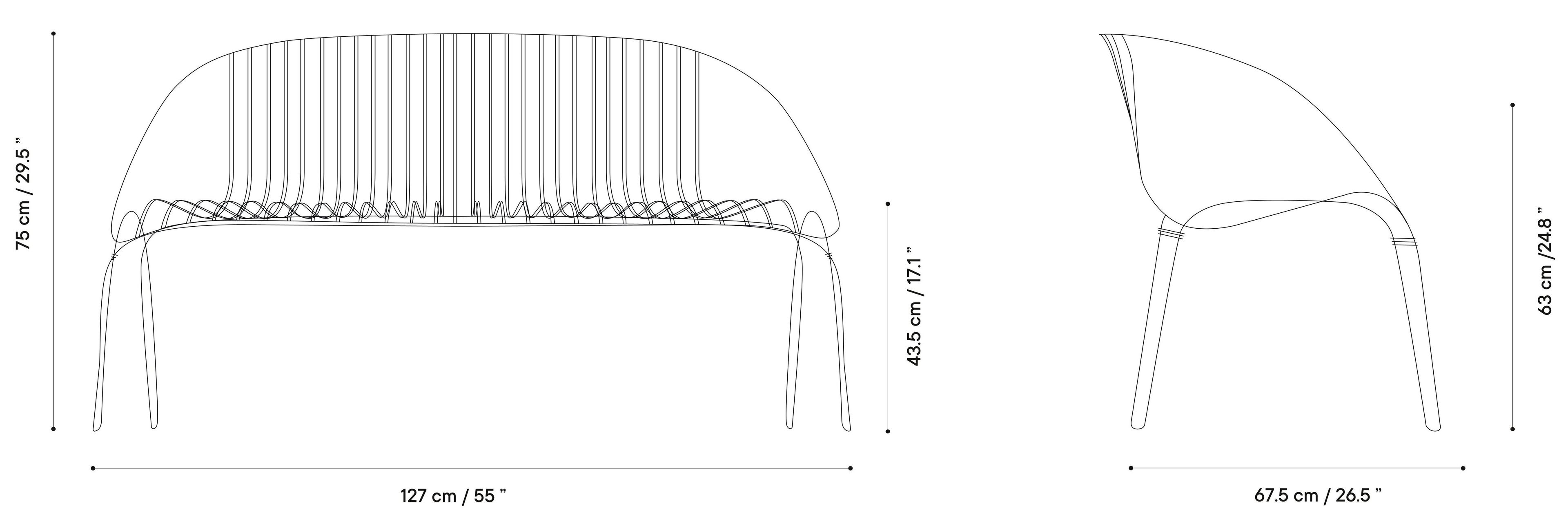 COLONIAL Galvanized steel garden bench with back By ISIMAR