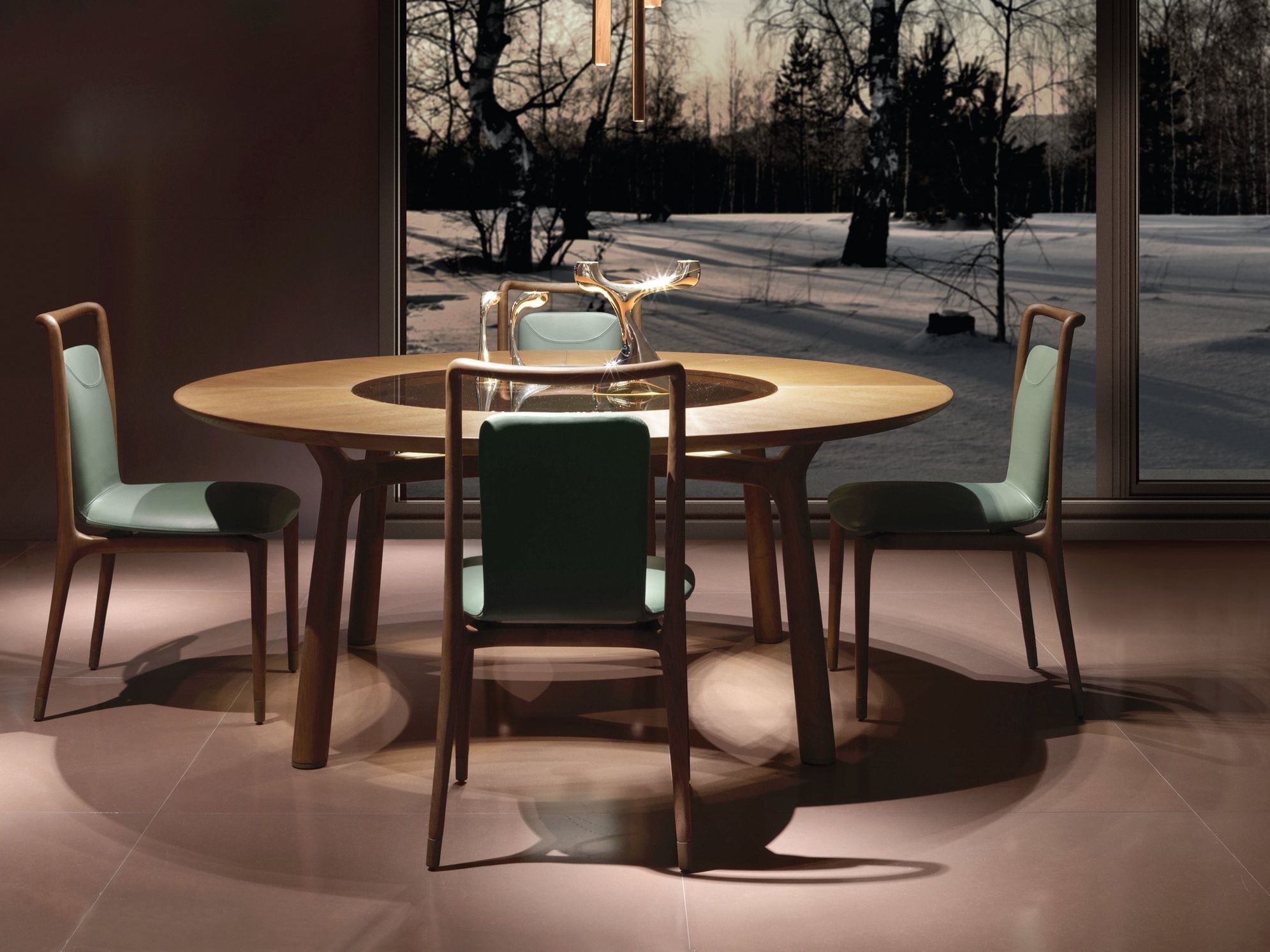 IBLA Leather chair with armrests By Giorgetti | design Roberto Lazzeroni