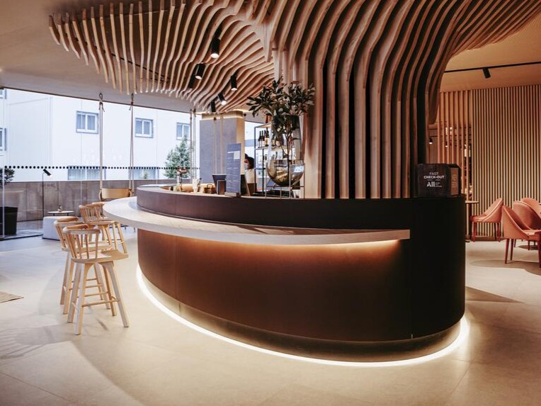 Illuminated bar counter Illuminated aluminium bar counter By Bplan