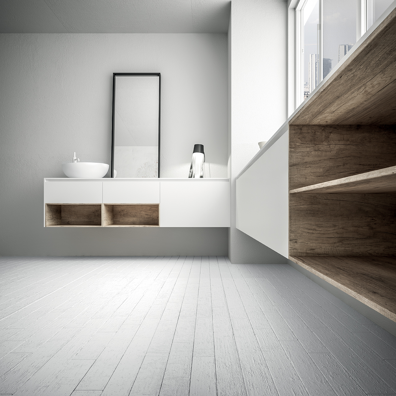 INFINITY 10 Wall-mounted HPL vanity unit with drawers By Mobilcrab ...