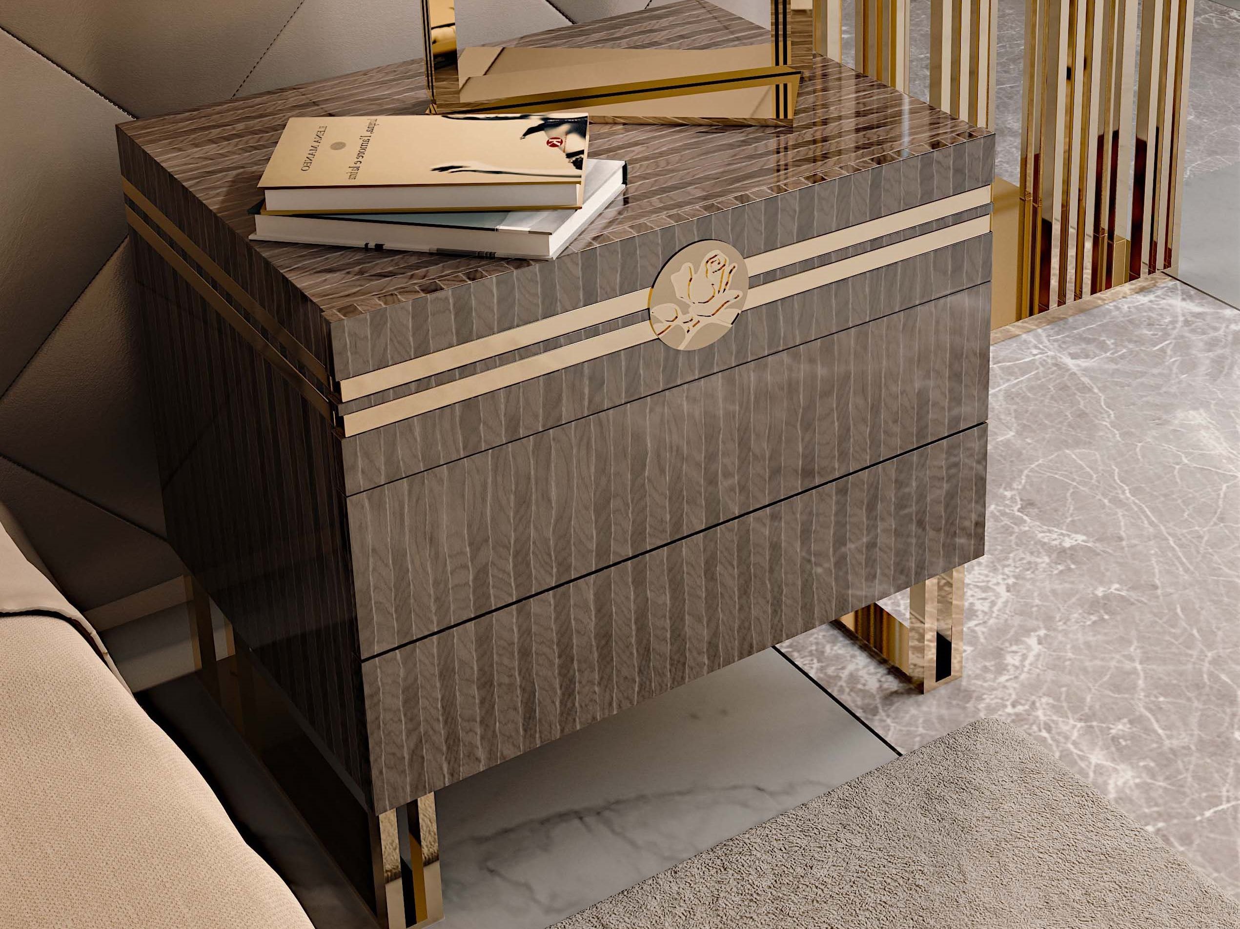 Wooden bedside table with drawers INFINITY | Bedside table with drawers ...