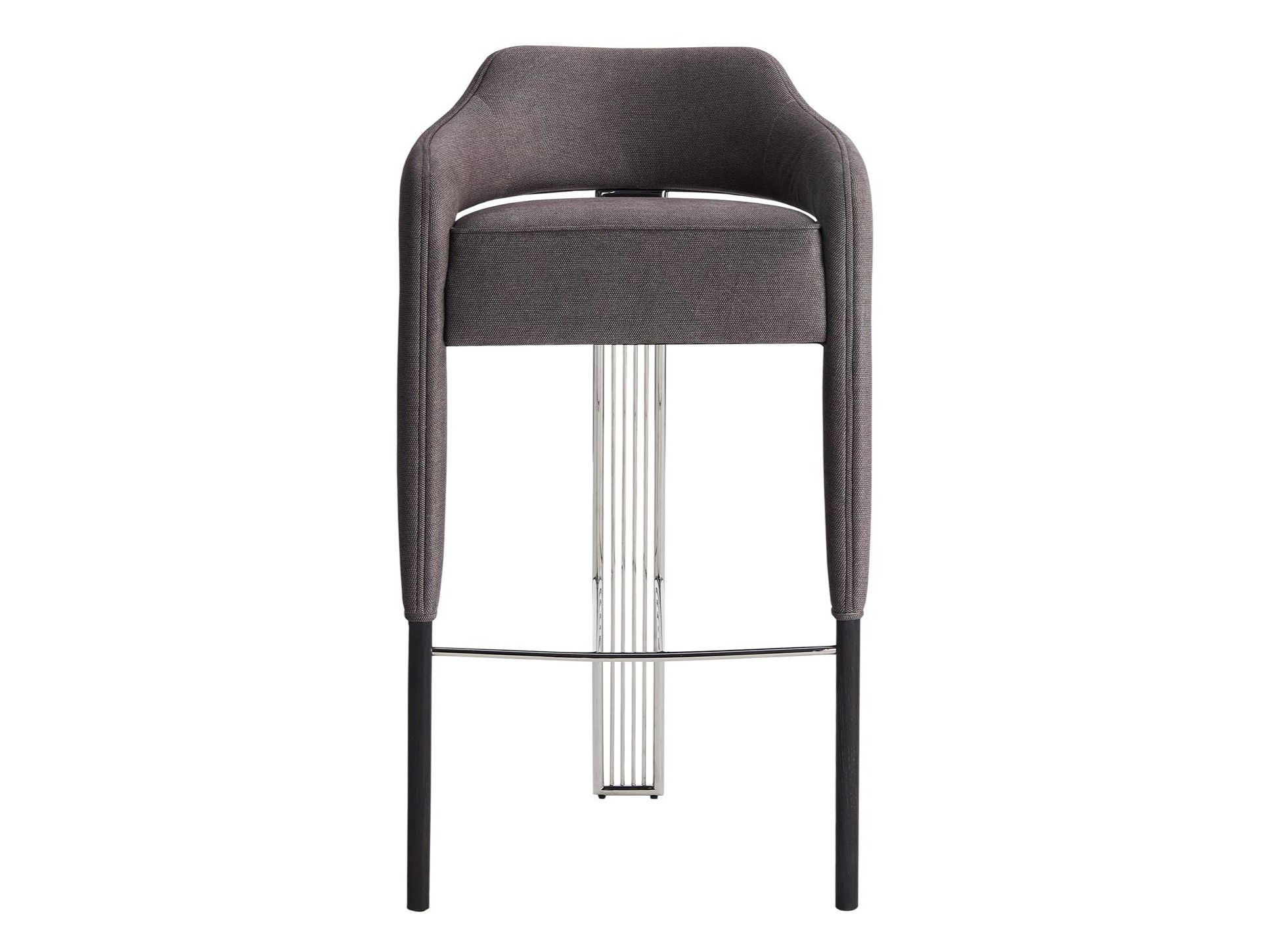 INVICTA II | Stool with armrests High fabric stool with armrests and footrest By Casa Magna