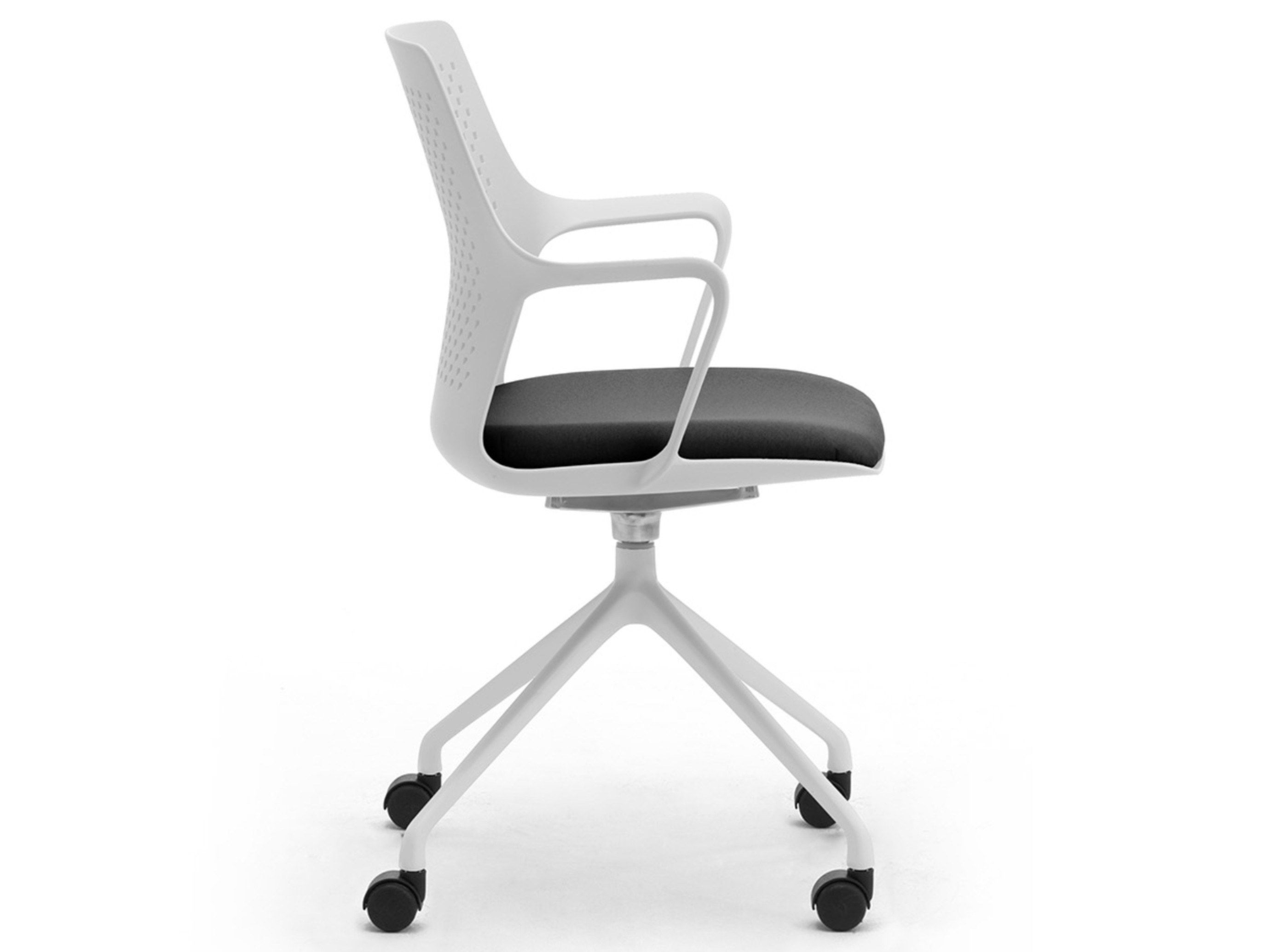 IPA Swivel polypropylene office chair with armrests By Leyform