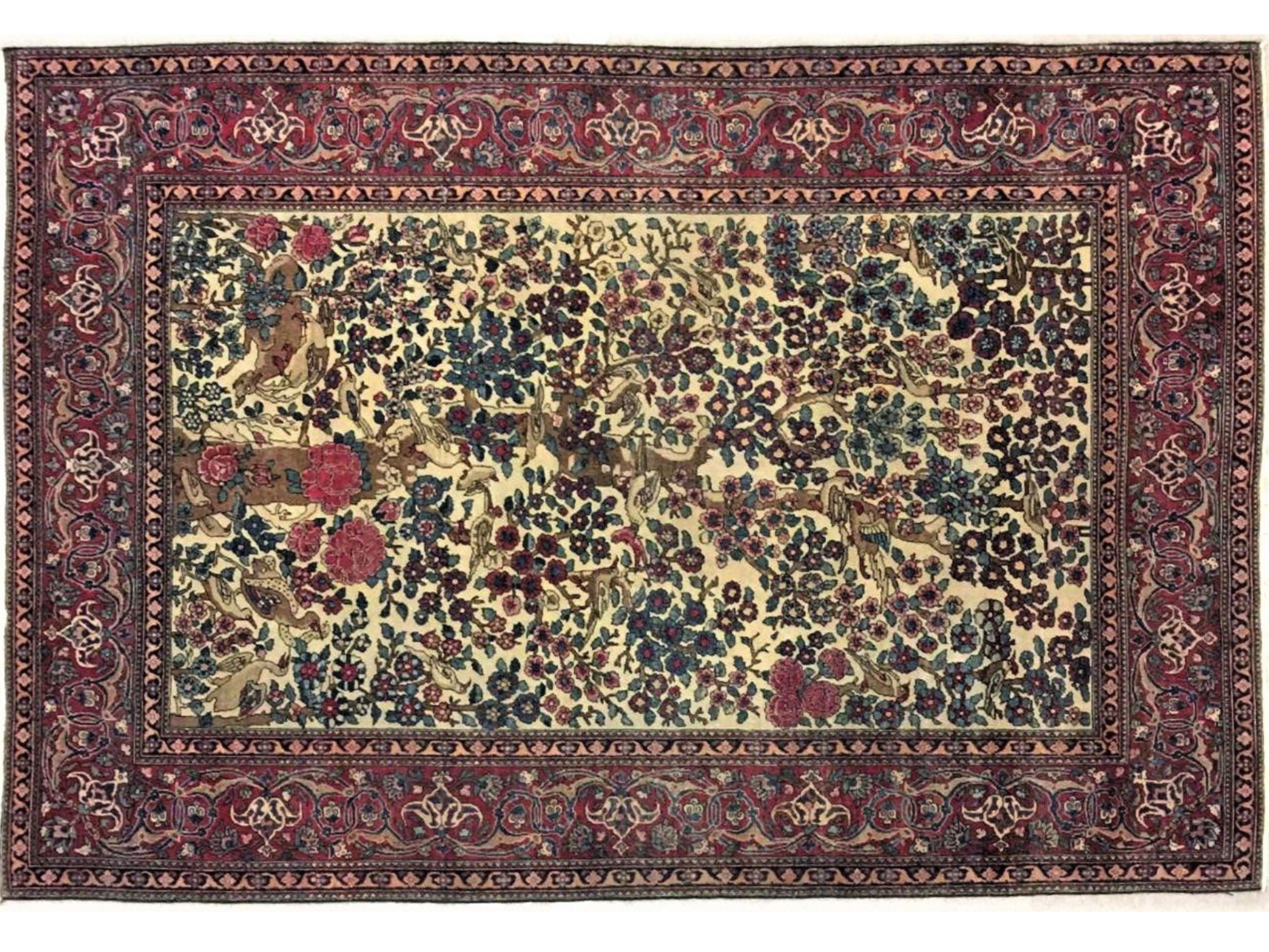 Handmade rectangular wool rug ISFAHAN PARADISO Traditional Carpets ...