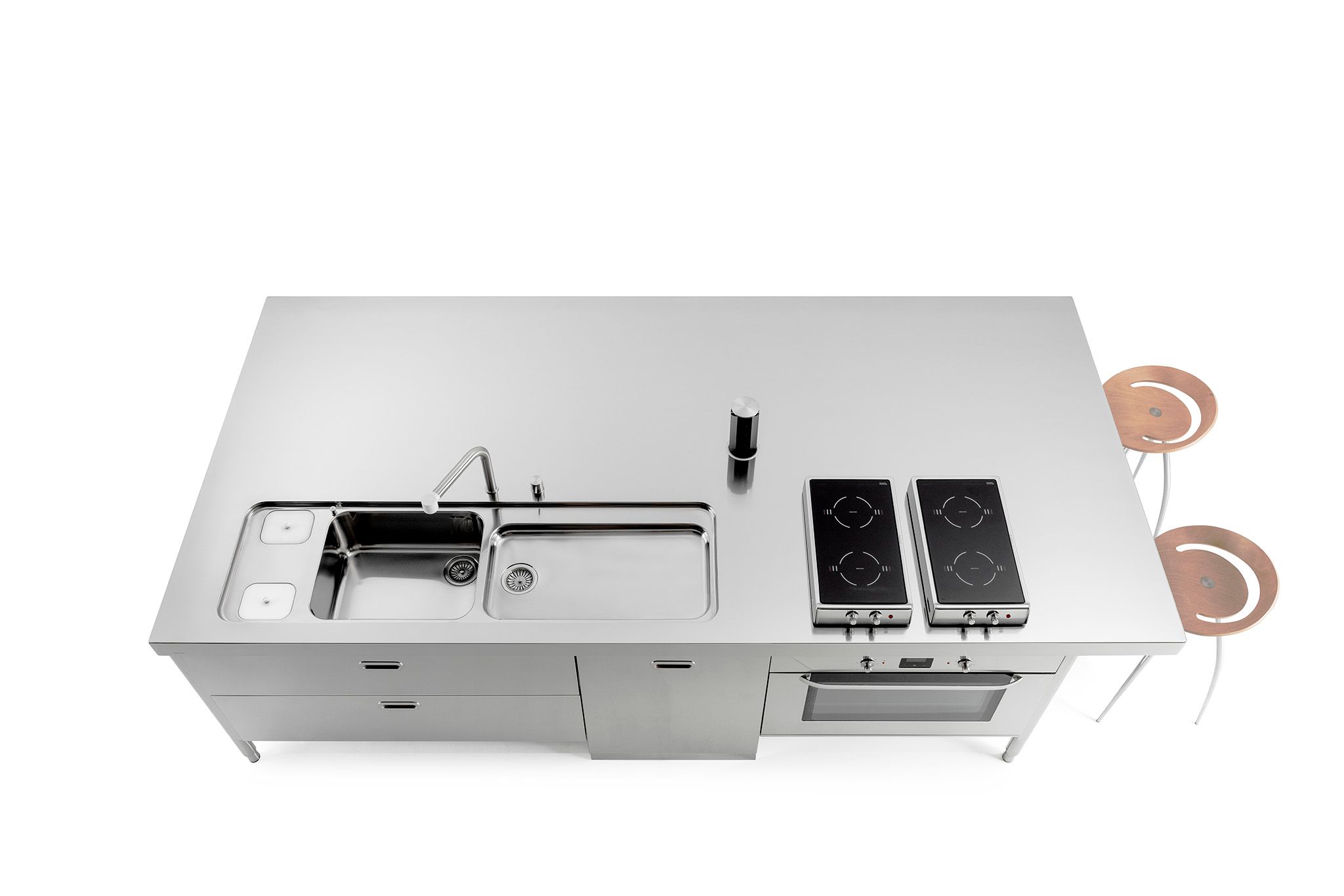 Elemento cucina inox a isola con area snack ISOLA 300 SNACK Collezione ...