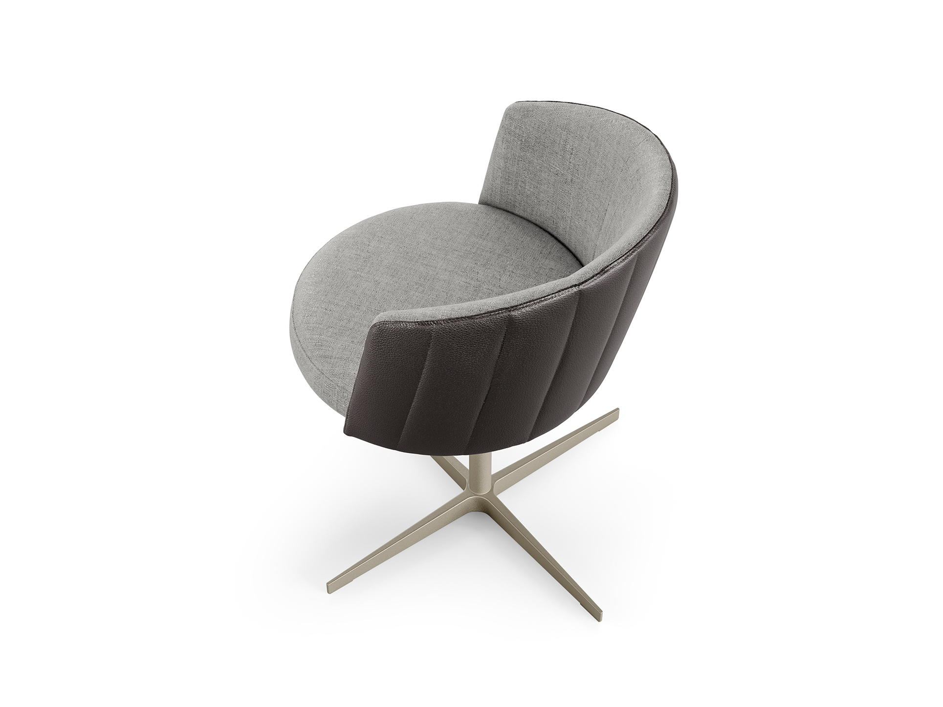 JANE Swivel fabric chair with spoke base By EFORMA