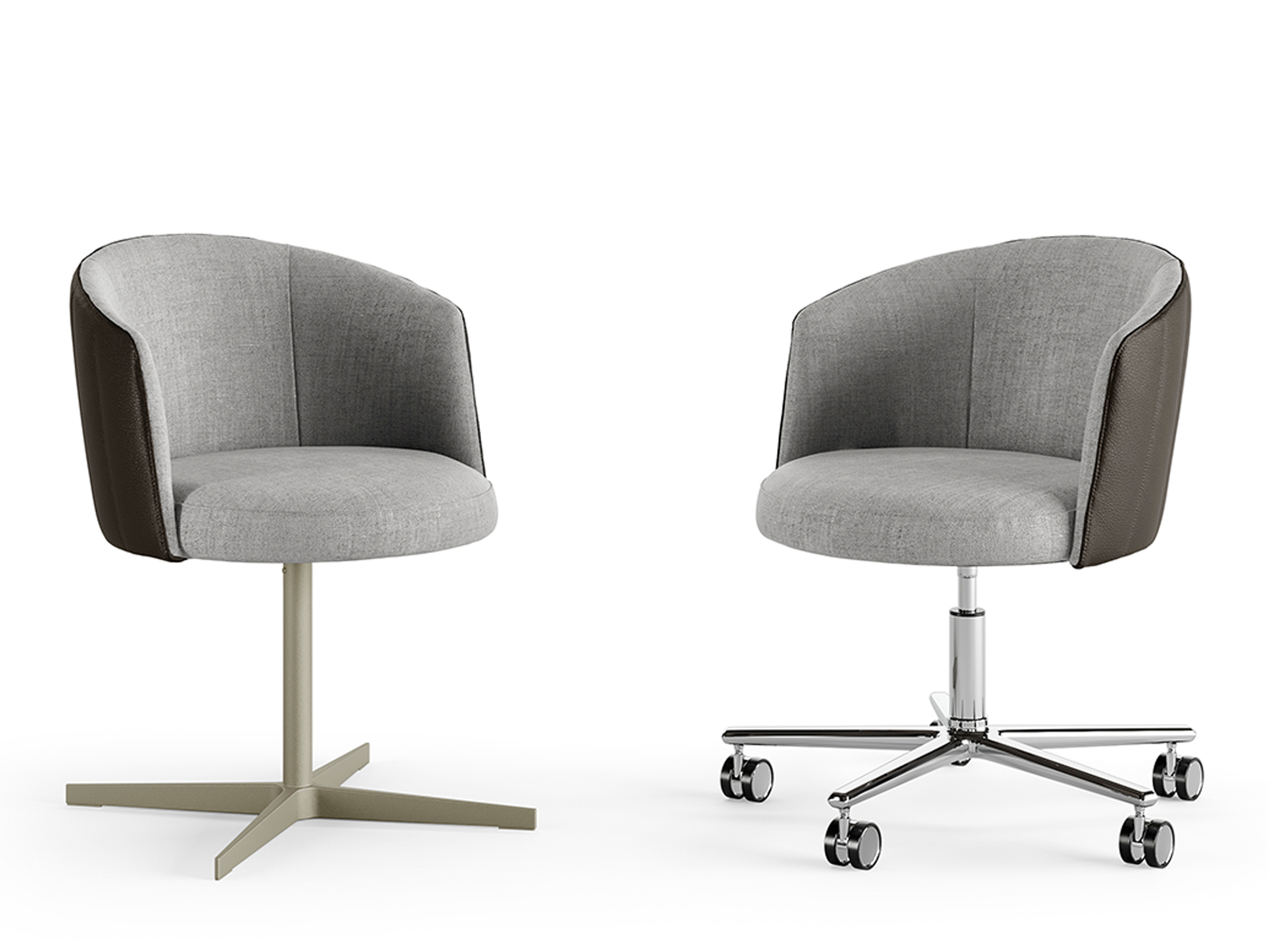 JANE Swivel fabric chair with spoke base By EFORMA