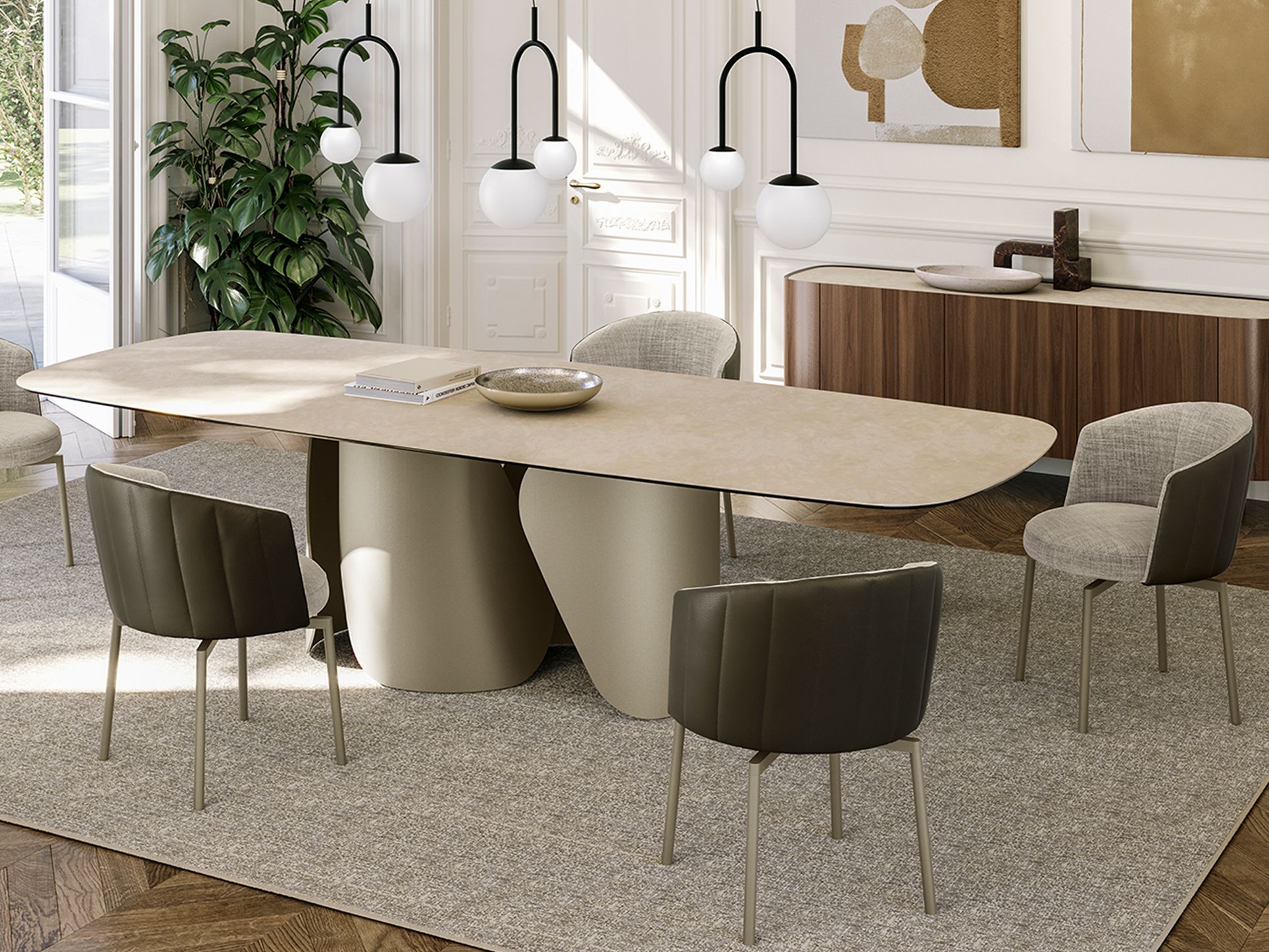 JANE Fabric chair with armrests By EFORMA