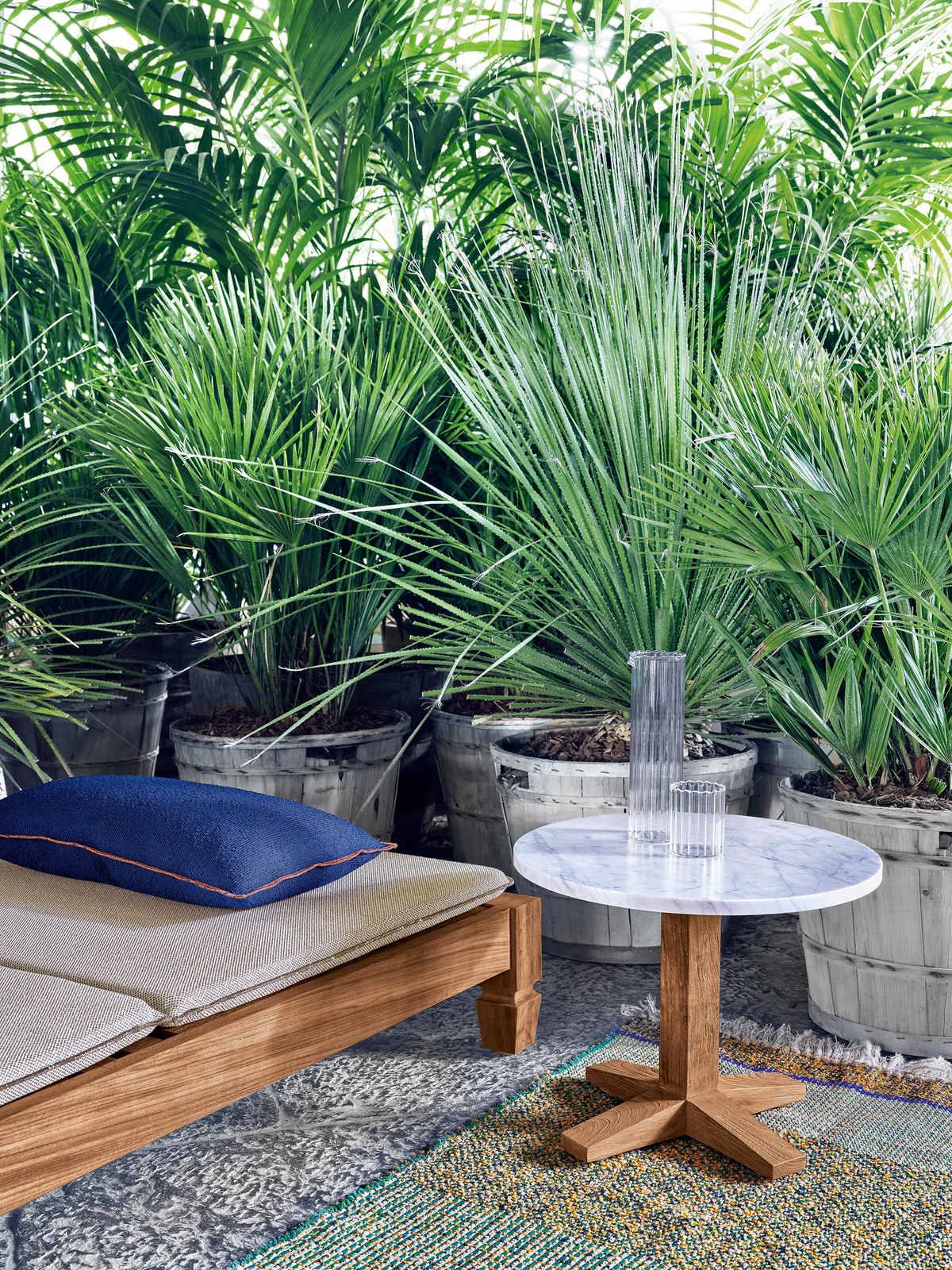 JEKO 40/41 Reclaimed wood and marbre garden side table By Gervasoni ...
