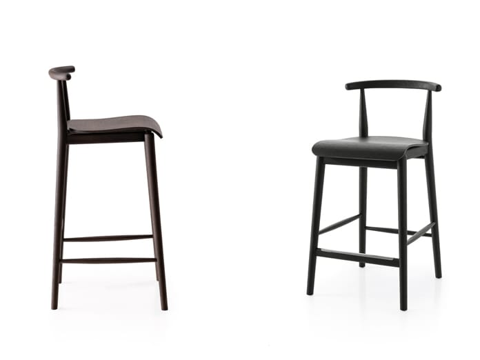 JENS High wooden stool with footrest By B&B Italia | design Antonio ...