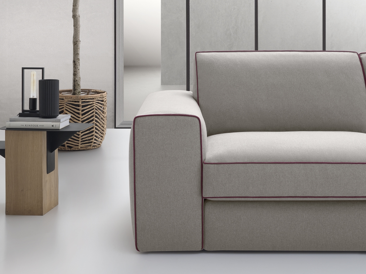 4 seater fabric sofa with chaise longue JUSTIN | Sofa with chaise ...