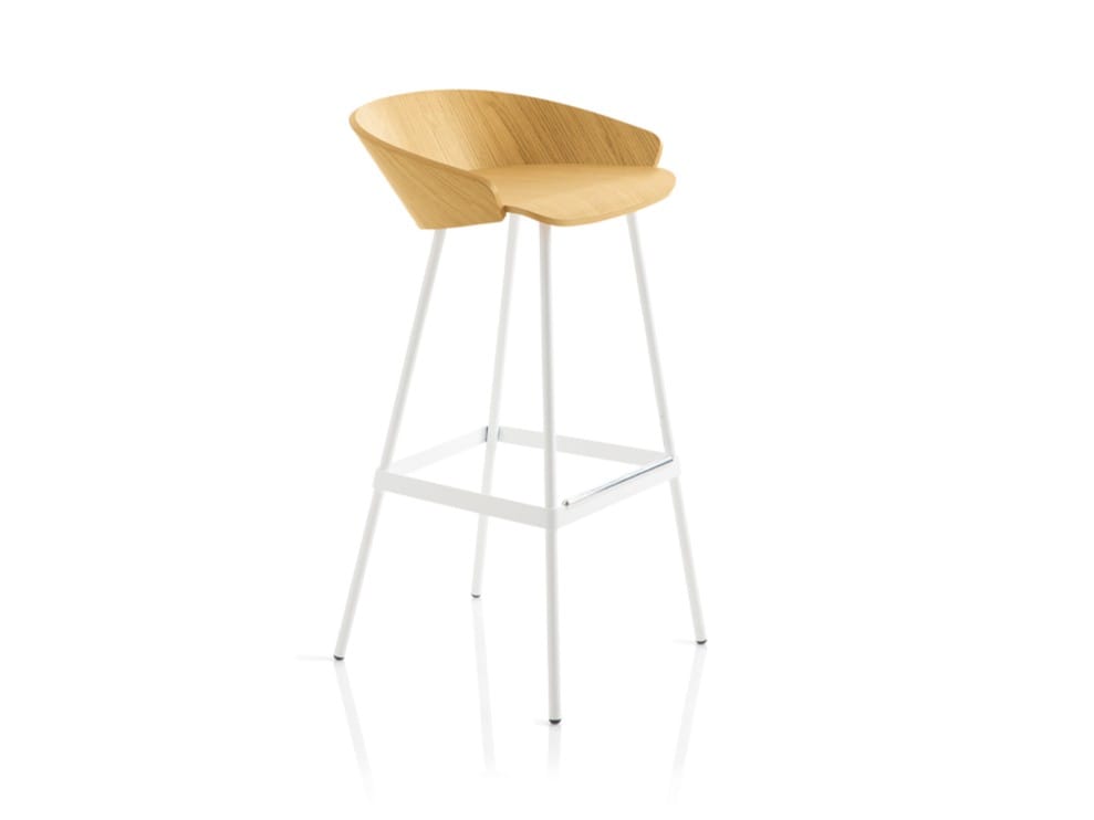 KARL High stool with wooden seat and steel legs By FREZZA | design Luca ...