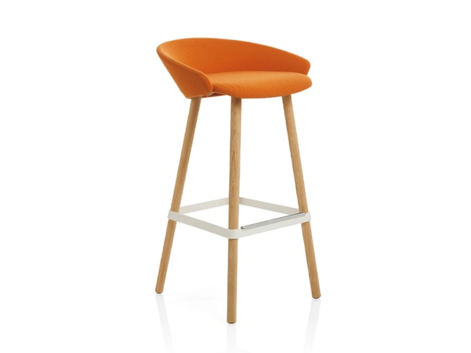 KARL High stool with fabric seat and solid wood legs By FREZZA | design ...