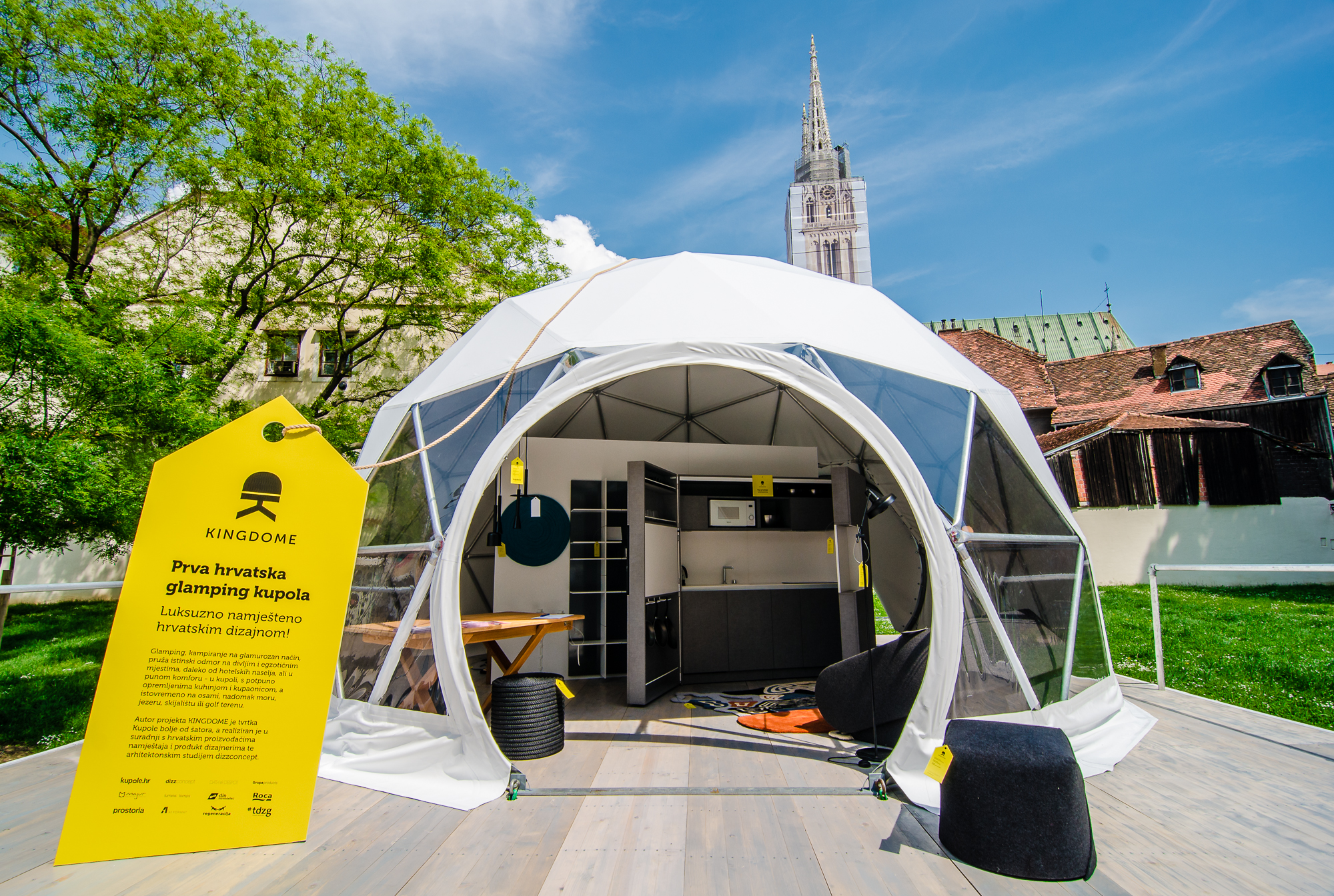 Tenda glamping in acciaio e PVC KINGDOME 7 LUX - Kupole - Edilportale