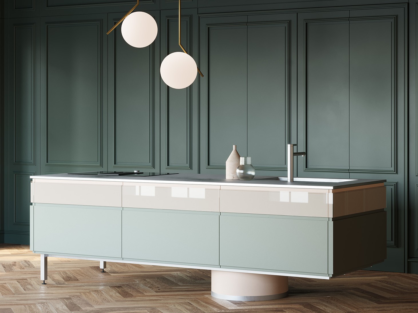 ARCHETIPO Kitchen with island By L'Ottocento | design makethatstudio