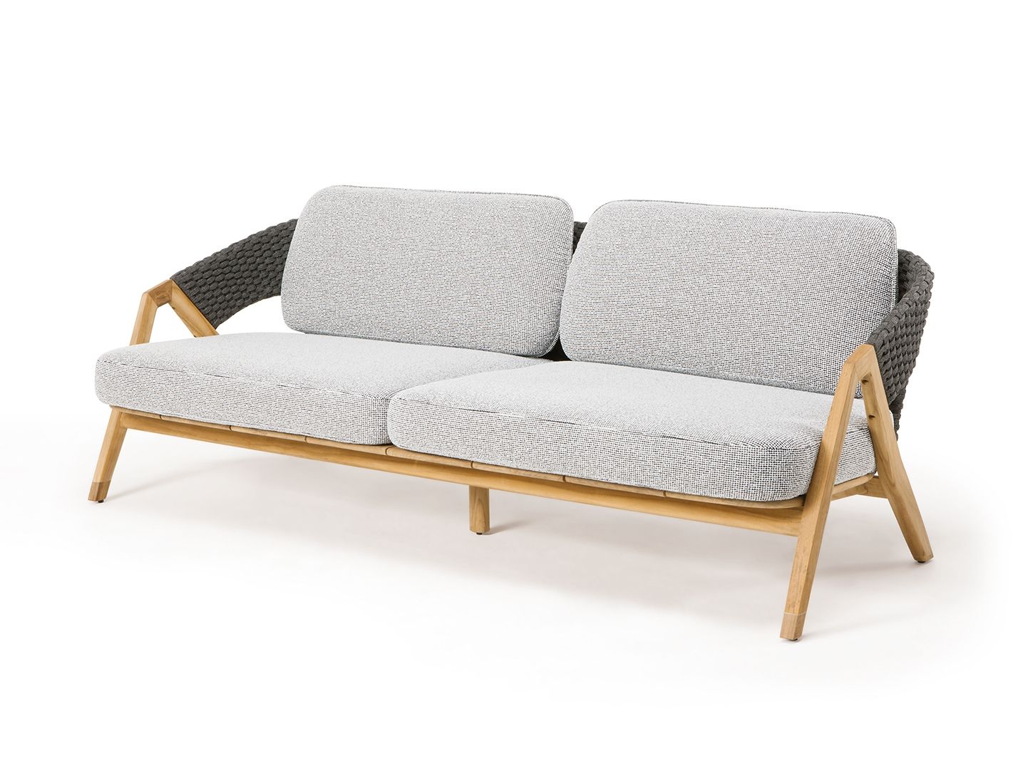 KNIT 3 seater teak garden sofa By Ethimo | design Patrick Norguet
