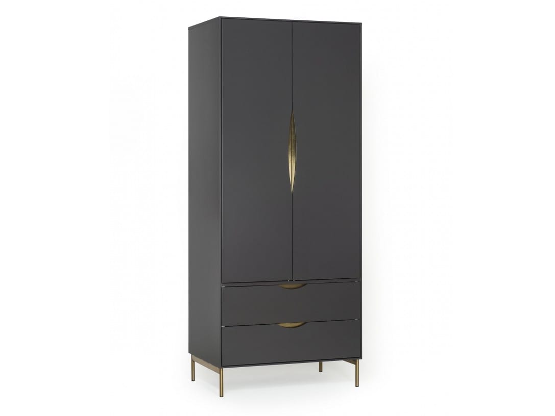 Wood veneer wardrobe with drawers KOBE By Woodman