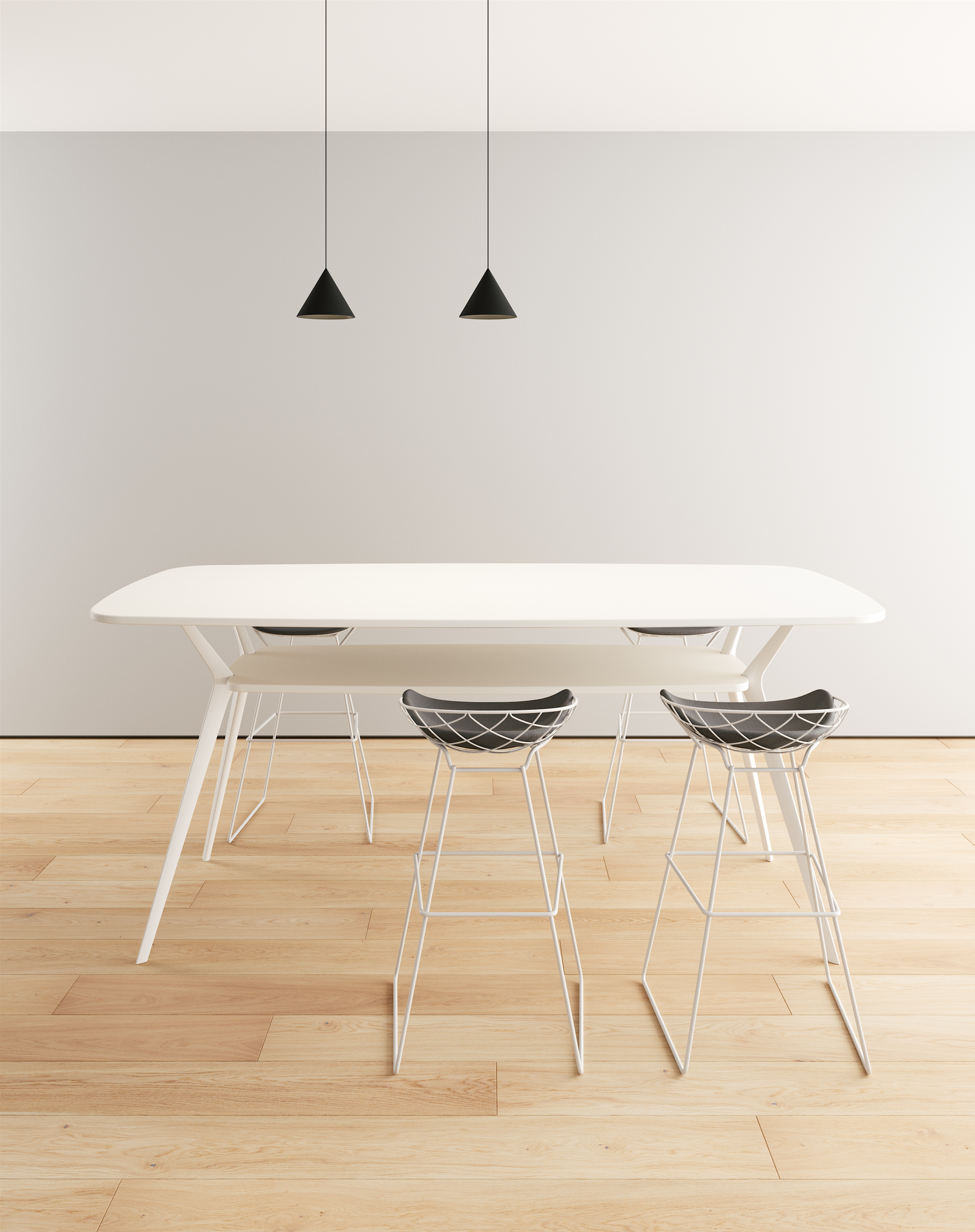 Sled base powder coated steel stool KOBI MEDIUM STOOL - N02 Kobi ...
