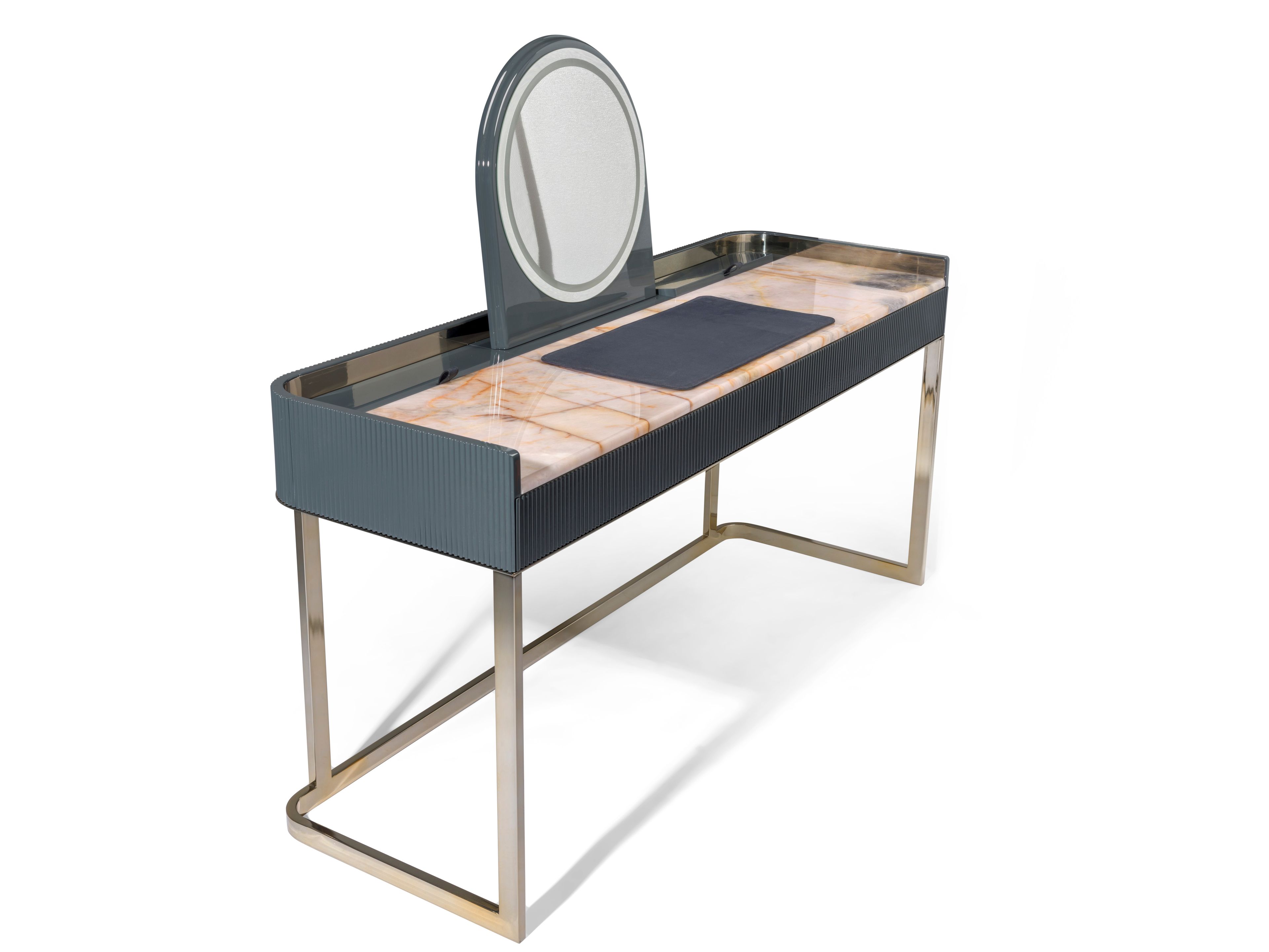 KOBOL Glossy steel dressing table By Visionnaire | design Alessandro La ...