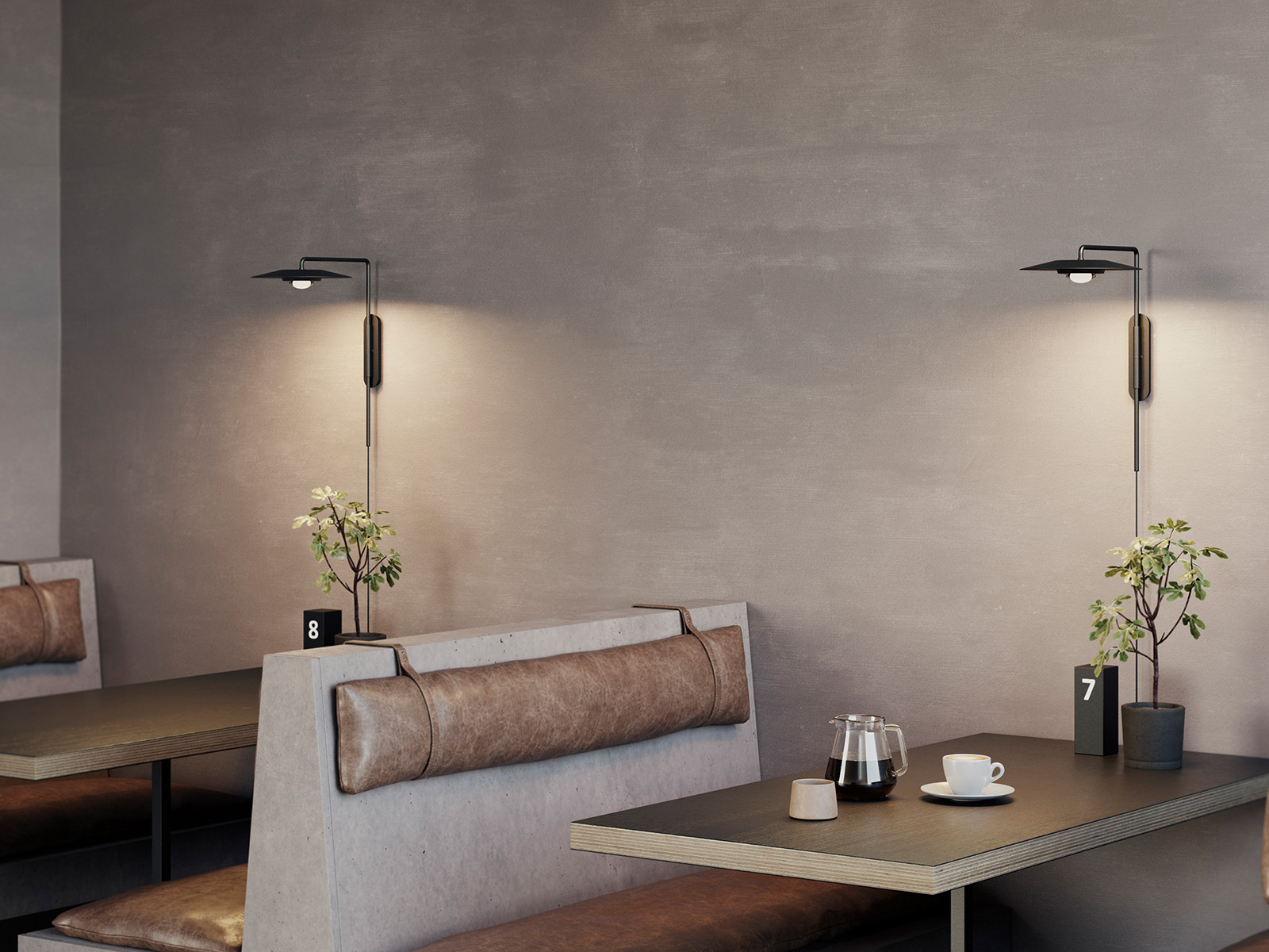KOINÈ Aluminium wall lamp with fixed arm By Luceplan