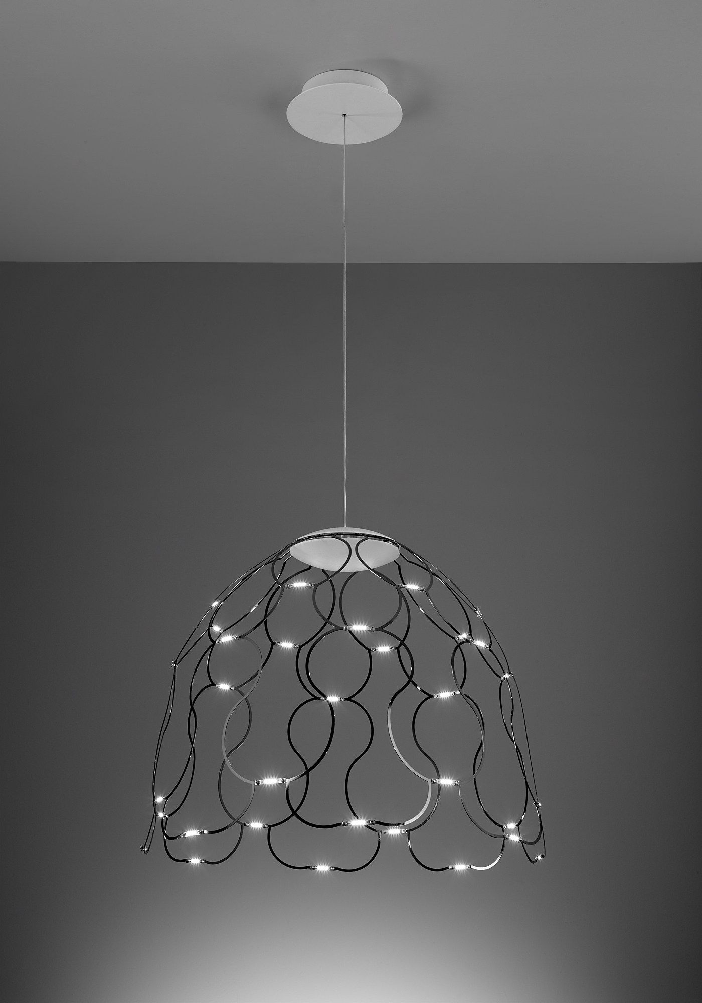 LED direct light steel pendant lamp LADY LAMOI Lamoi Collection By Sforzin
