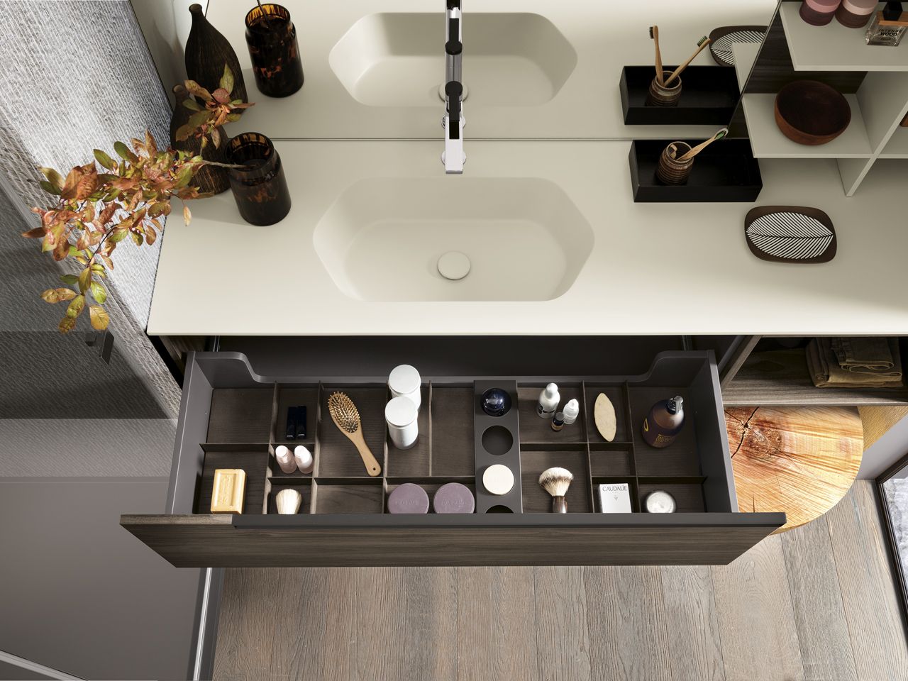 Tall HPL laundry room cabinet for washing machine LAUNDRY 09 By Archeda