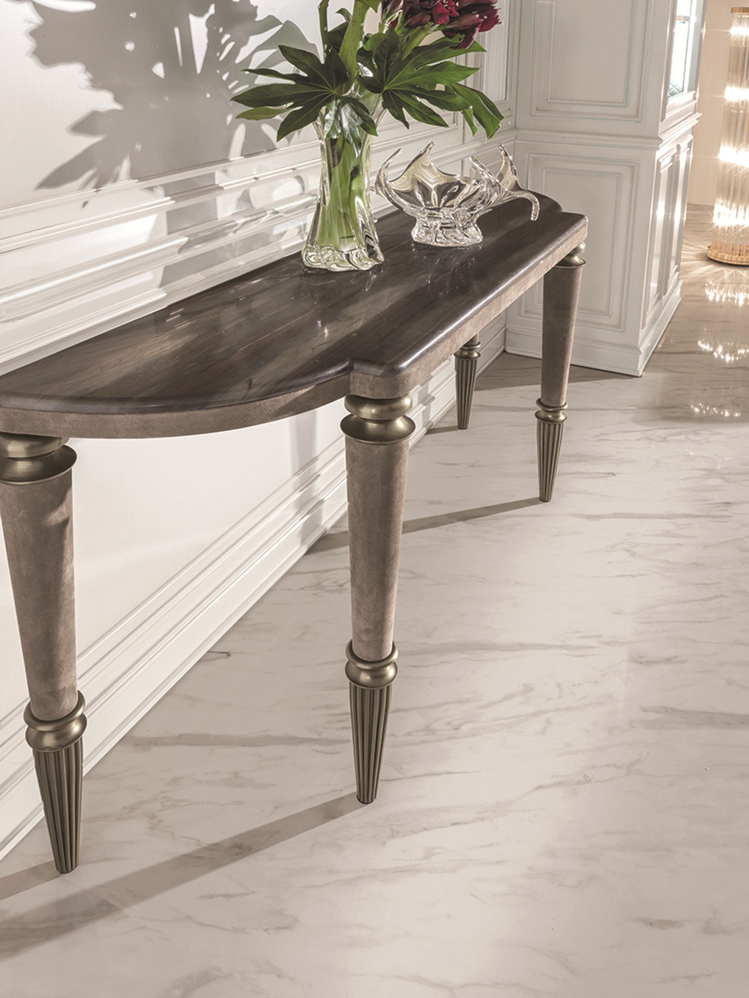 Demilune marble console table LAURIE | Marble console table Loveluxe ...