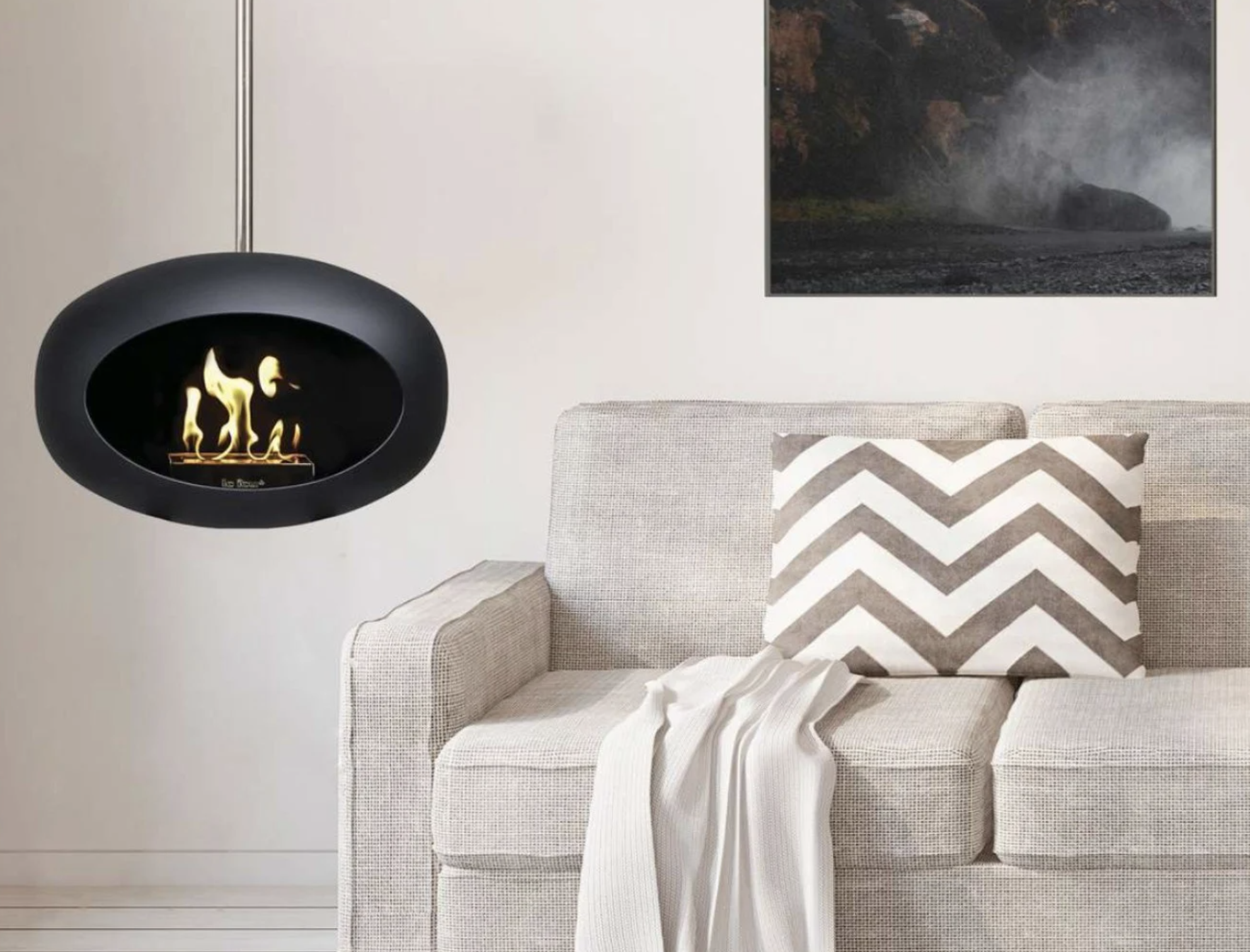 Hanging bioethanol steel fireplace LE FEU - SKY By In Stock
