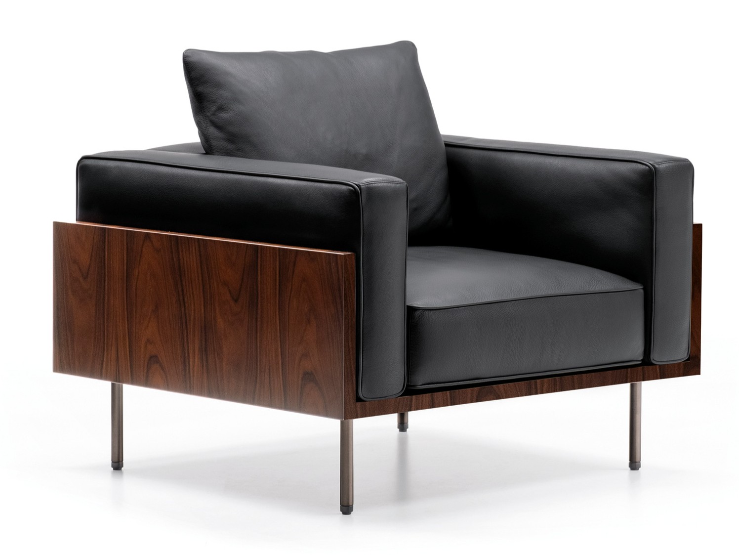 BRASILIA Leather armchair with armrests By Minotti | design Marcio ...