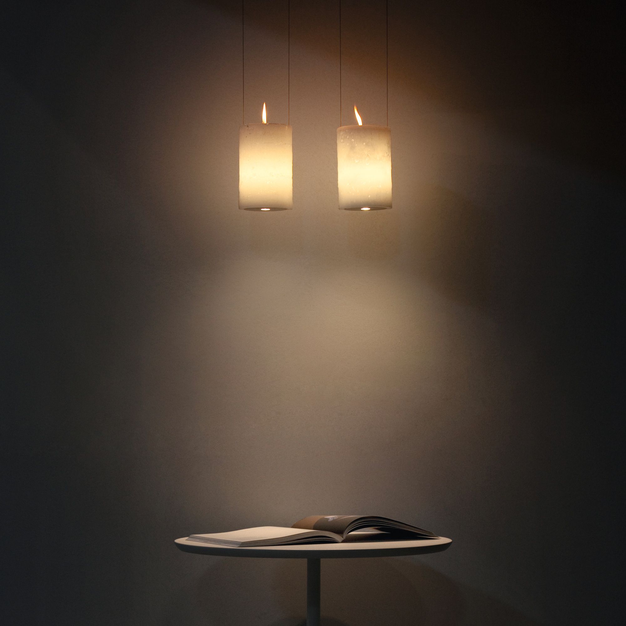 °LED ON FIRE LED glass and wax candle pendant lamp By Eden Design ...