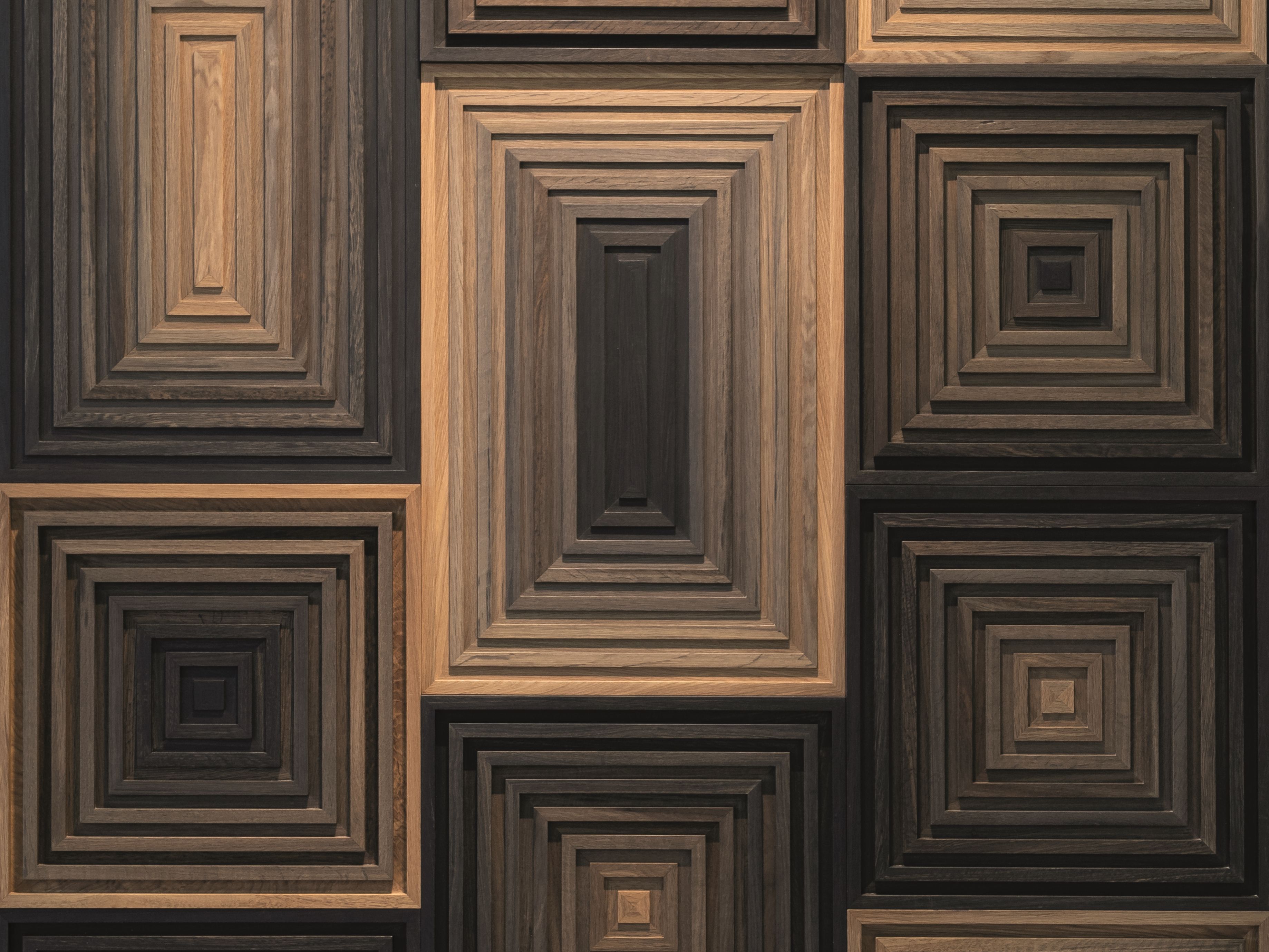 Indoor wooden 3D Wall Cladding LEDGER Bog Oak Collection By Wonderwall ...