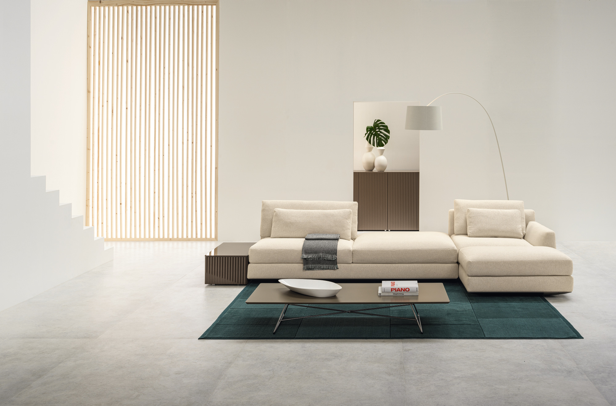 Lacquered rectangular MDF coffee table with storage space LEON BOX Leon ...