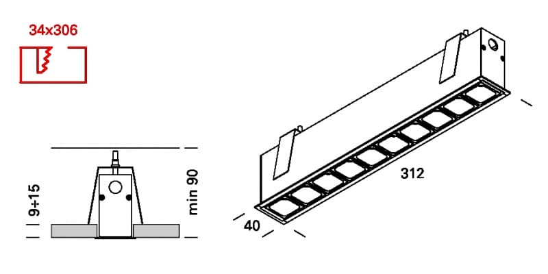 LEVA Recessed LED multiple spotlight By Lucifero's