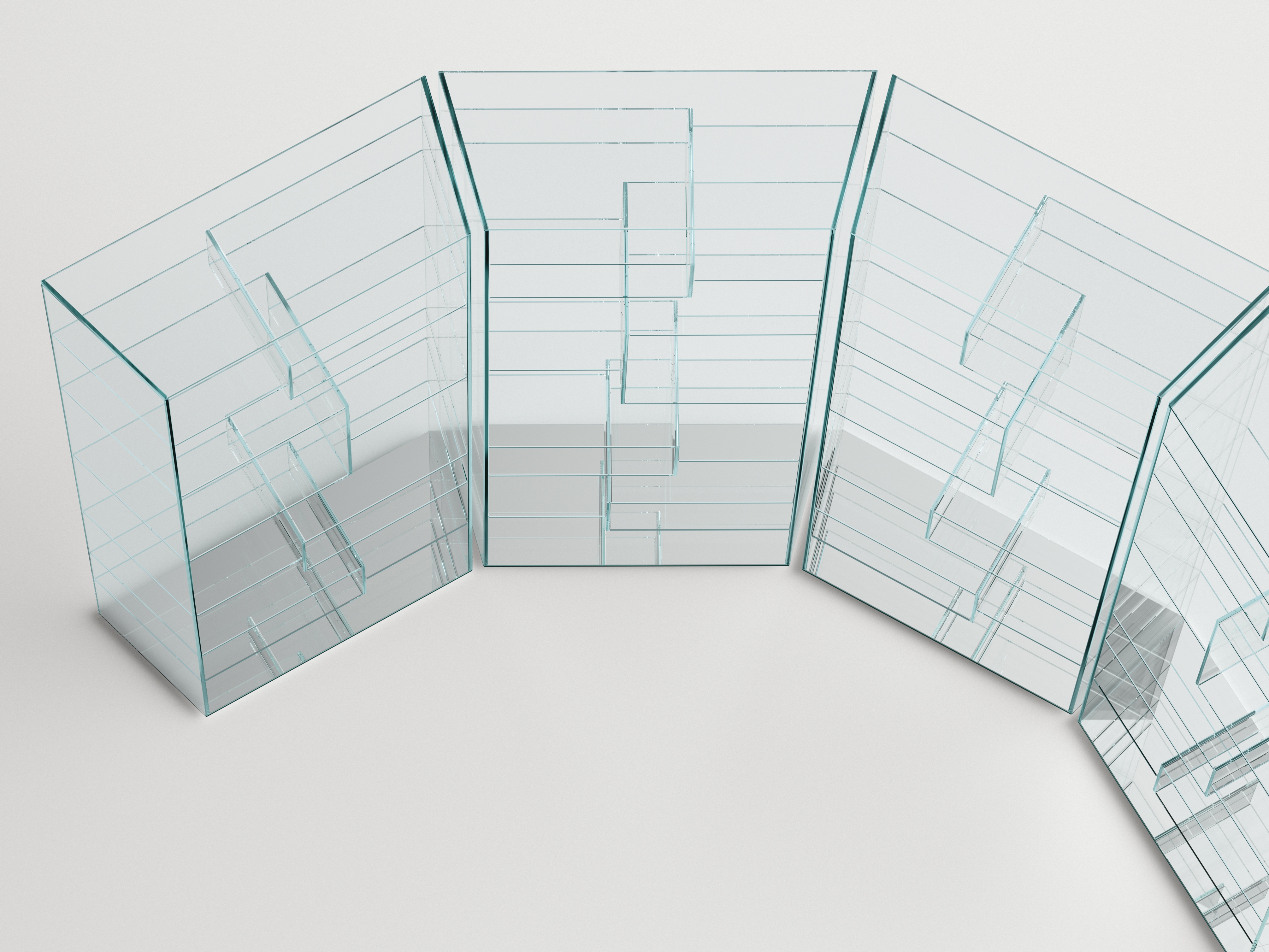LIBER Libreria in vetro temperato By Tonelli Design | design Luca Papini