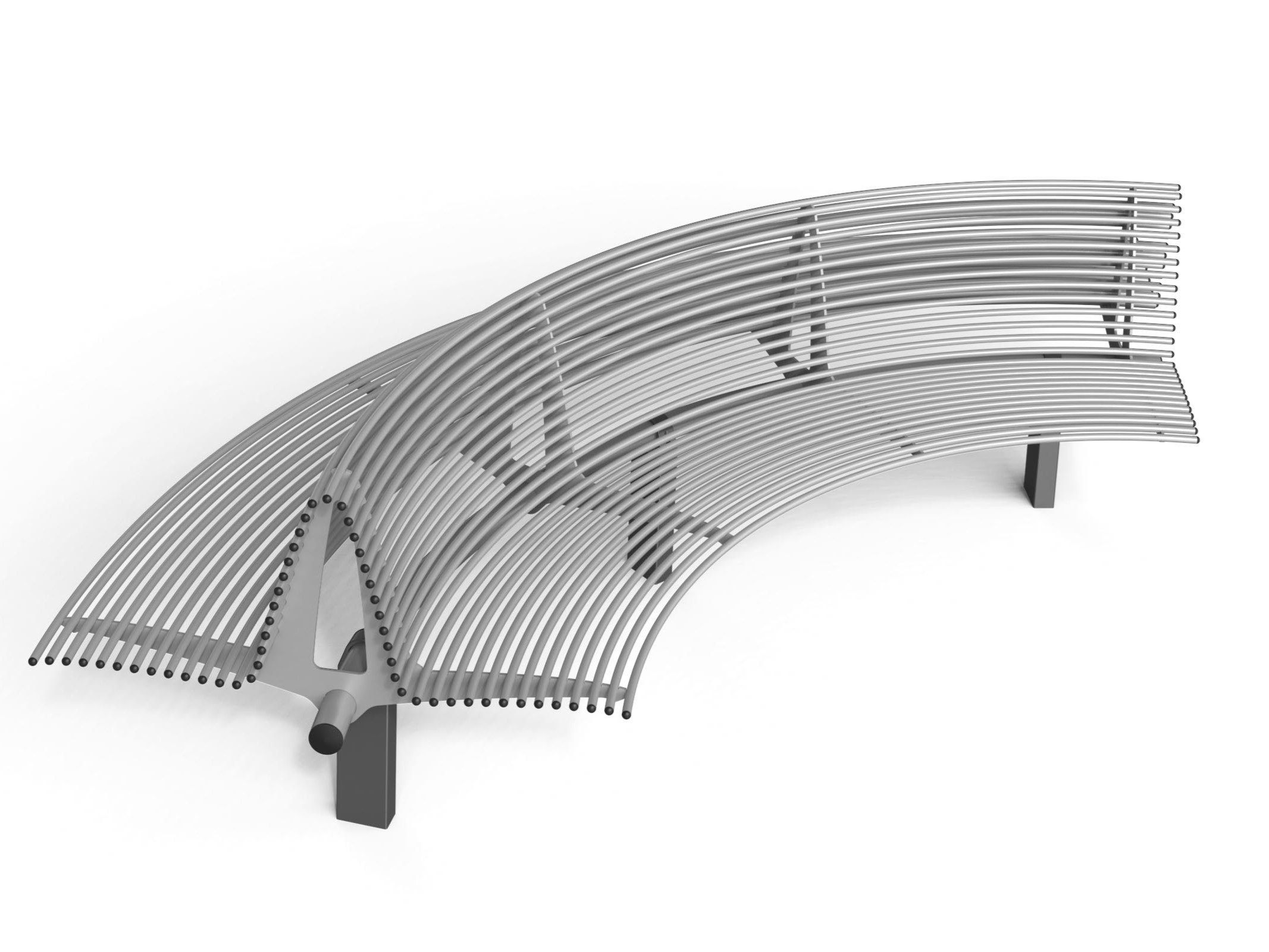 LIBRE DOPPIA | Bench with back Sectional steel bench with back By ...