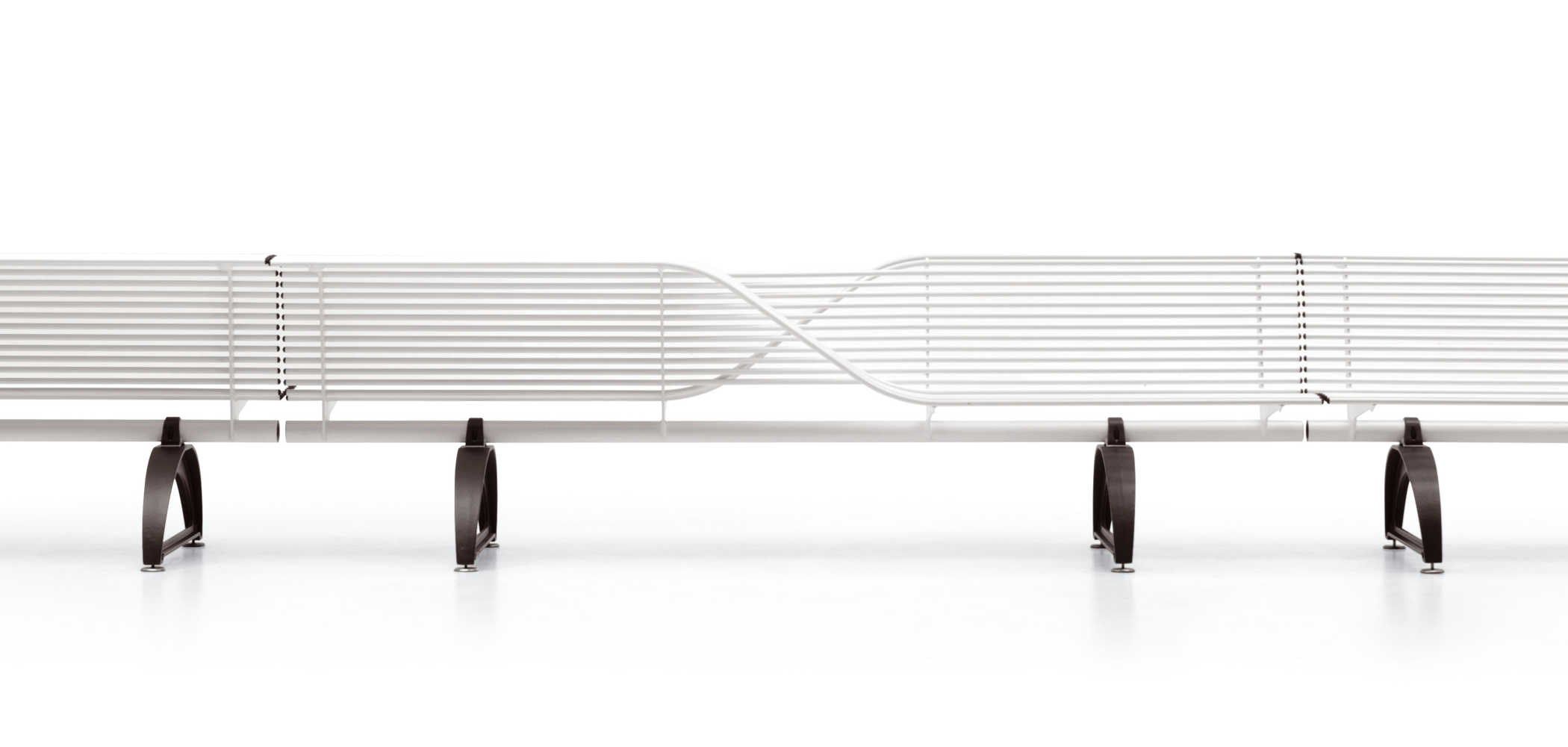 Sectional steel Bench with back LIBRE EVOLUTION | Sectional Bench Libre ...