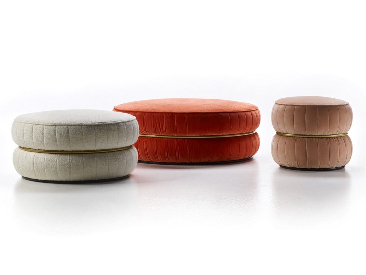 LILLO | Fabric pouf Round fabric pouf By Black Tie