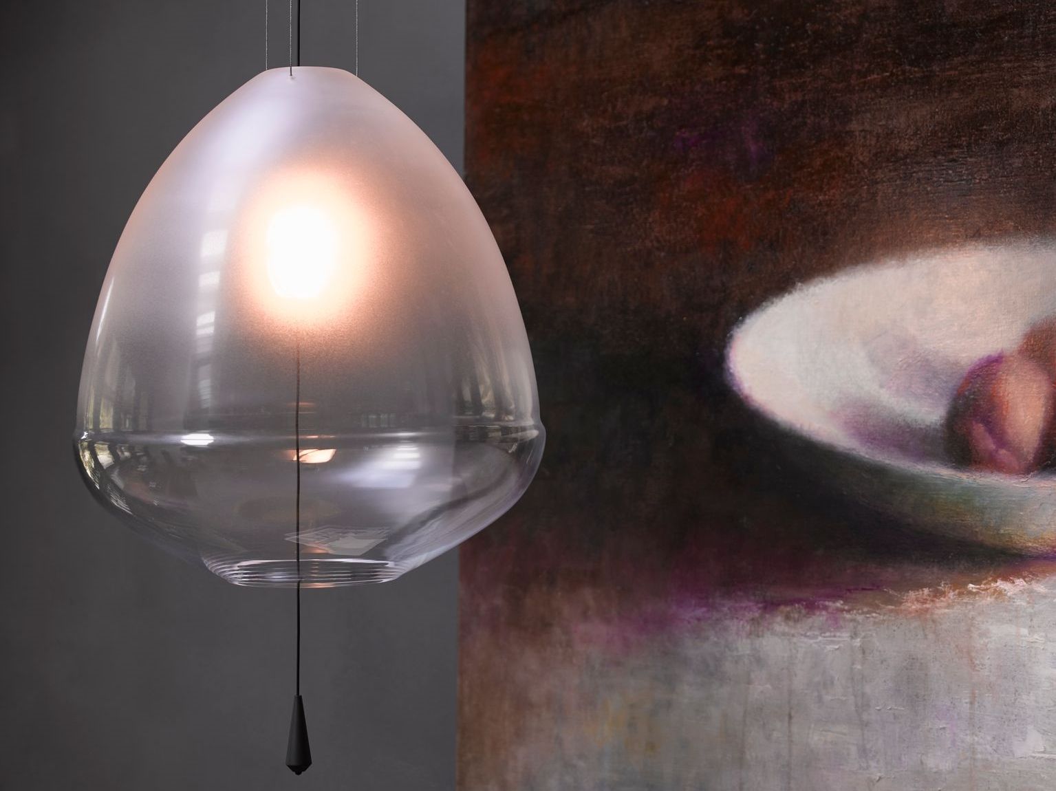 LIMPID LIGHT | LED pendant lamp LED adjustable blown glass pendant lamp ...