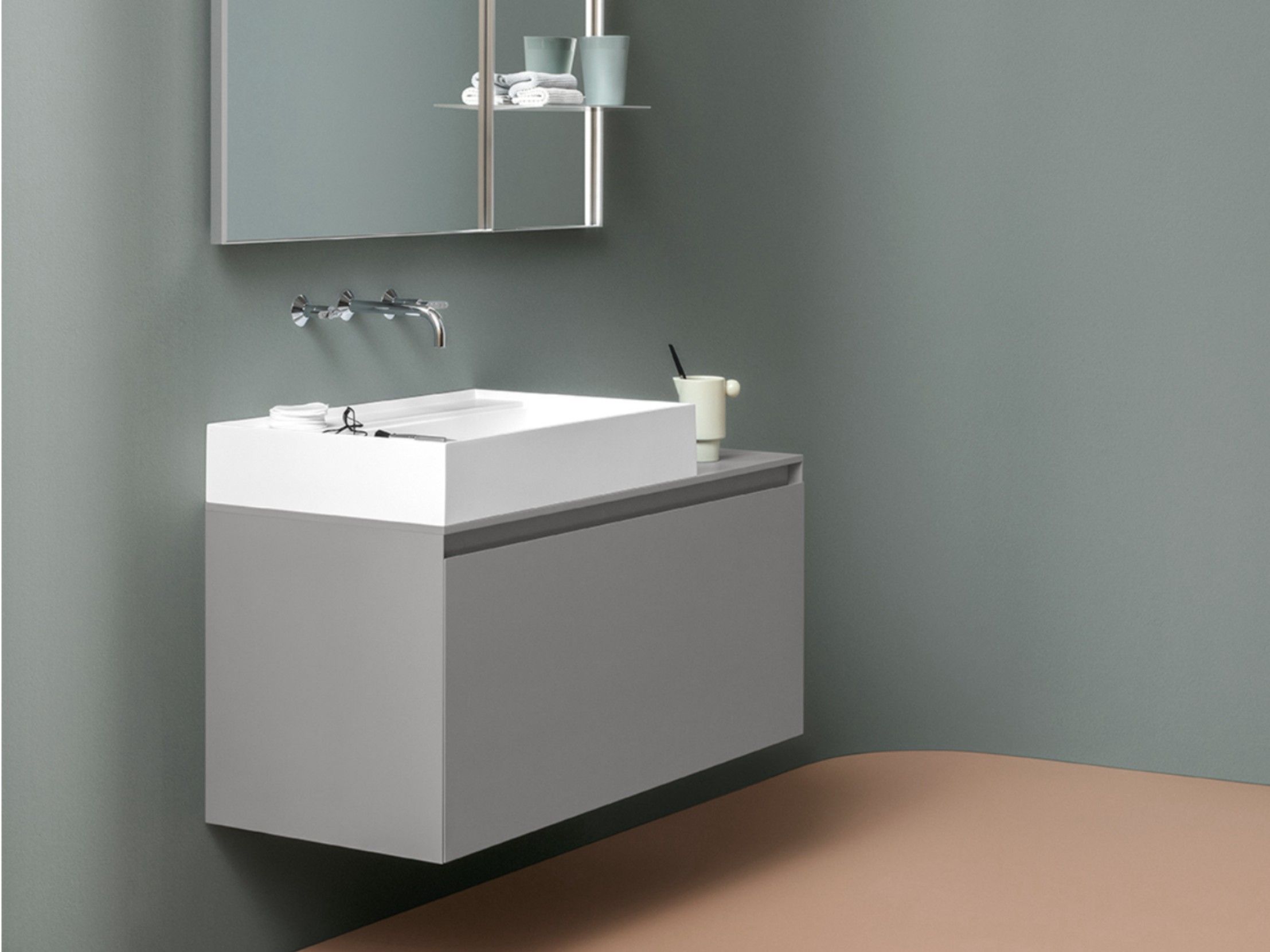 LINEÒ-M | Wall-mounted vanity unit By ARBLU