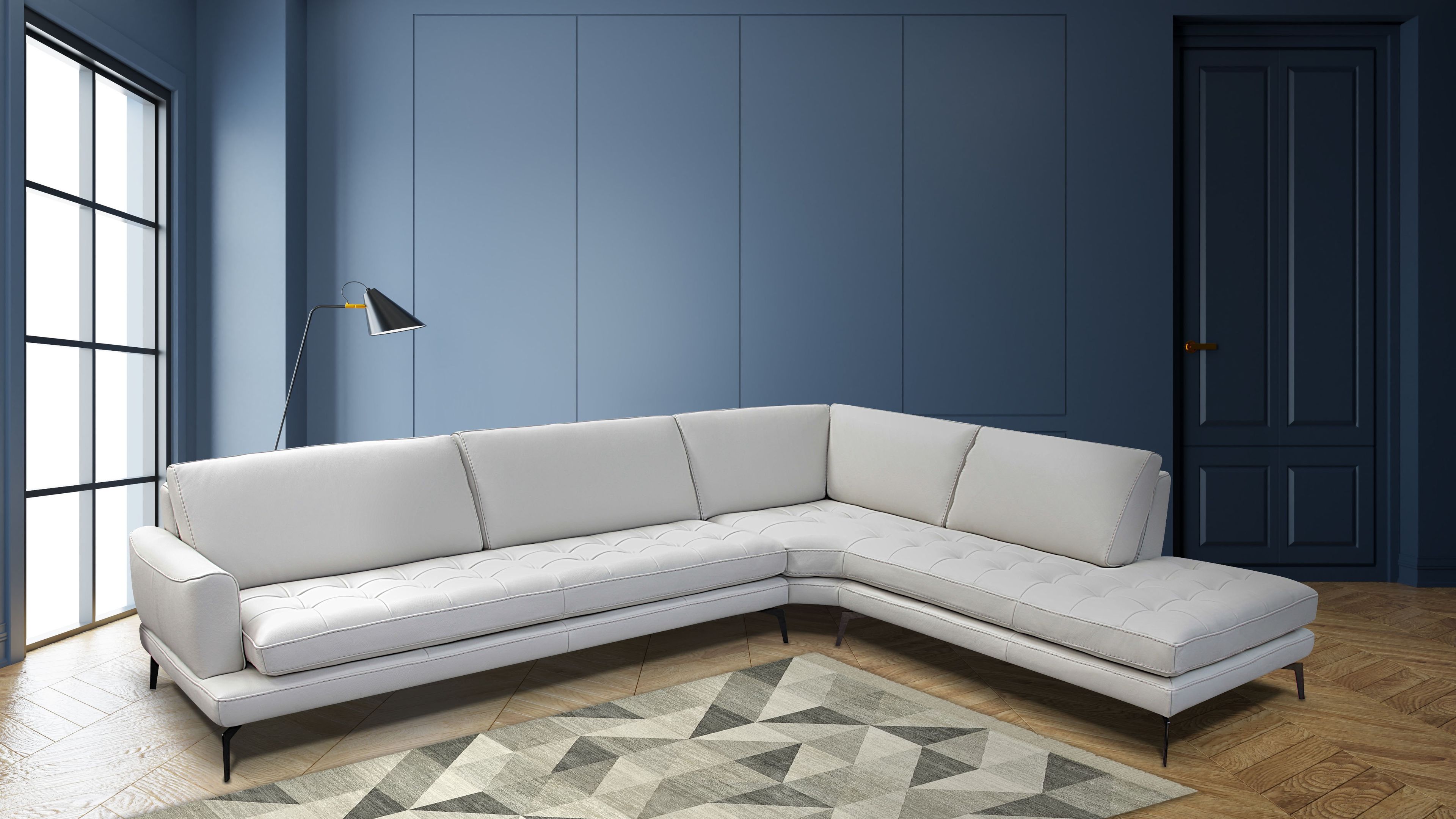 LIVING | Sofá de esquina Sofá composable capitoné de cuero By Rossini Sofas