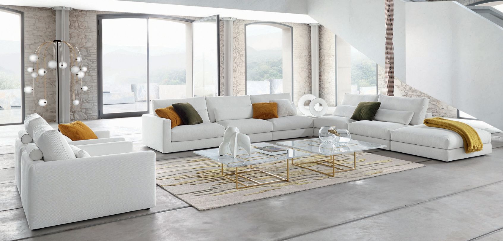 LONG BEACH Modular velvet sofa with removable cover By Roche Bobois ...