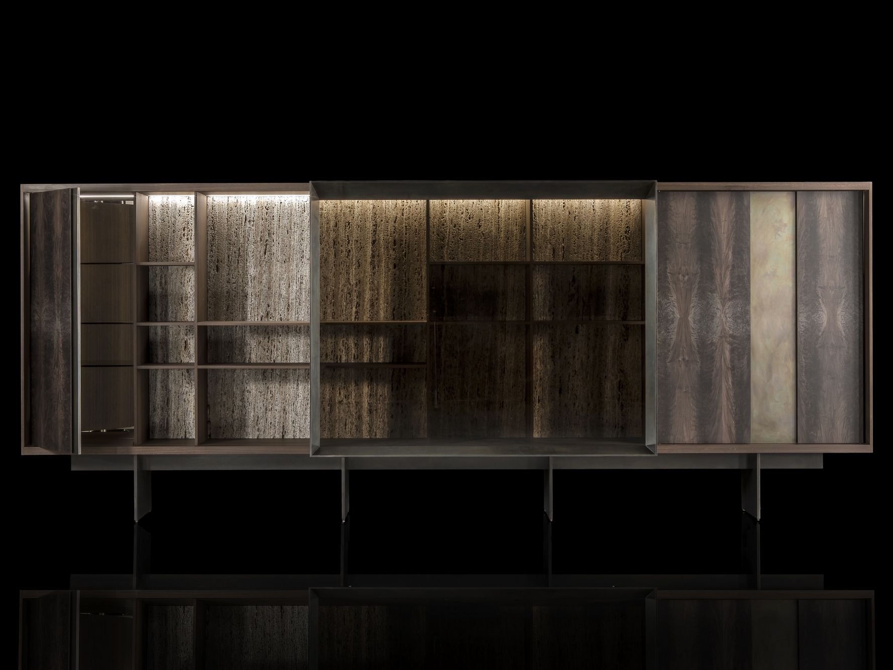 LOOM PROGRAM DOORS Solid wood storage wall By Henge | design Massimo ...