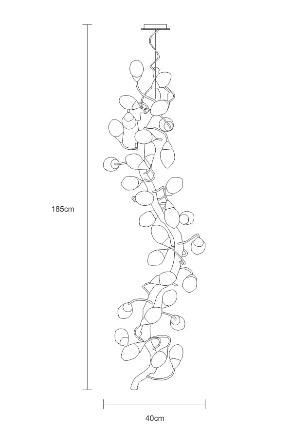 LOTUS VERTICAL BLOOM MEDIUM Handmade bronze pendant lamp By Serip