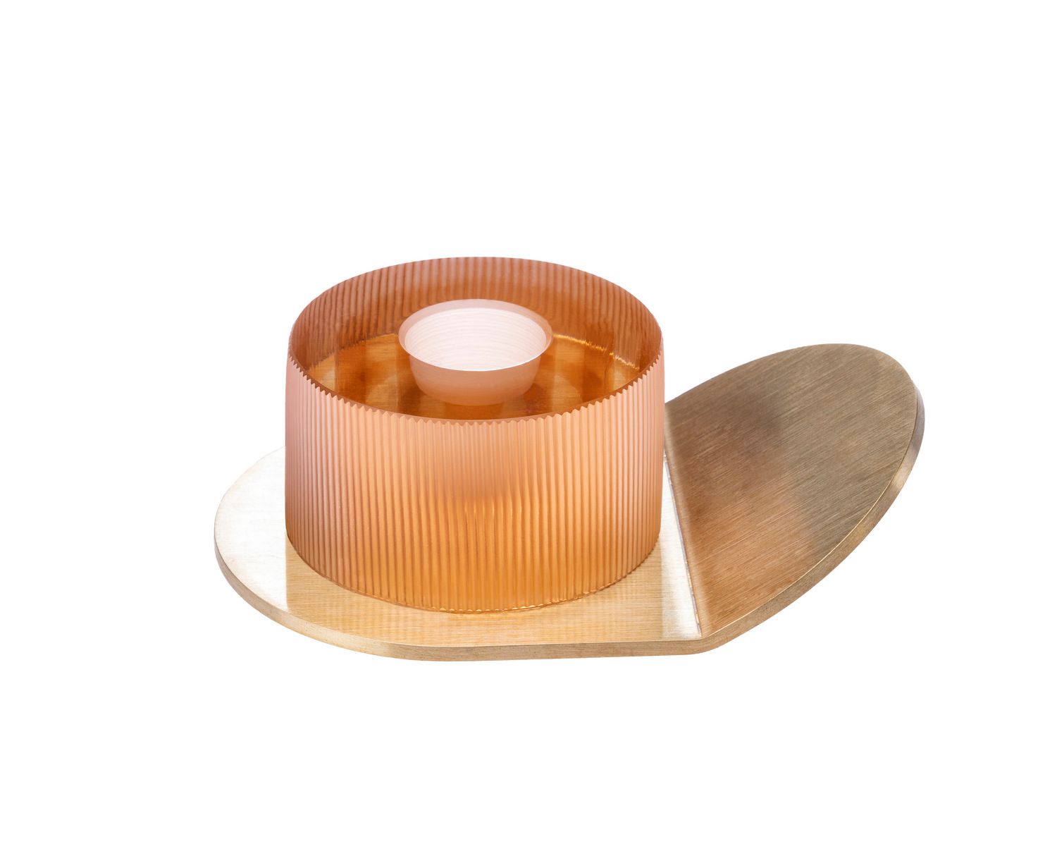 Murano glass and brass candle holder LUMINO By Purho design Federico Peri