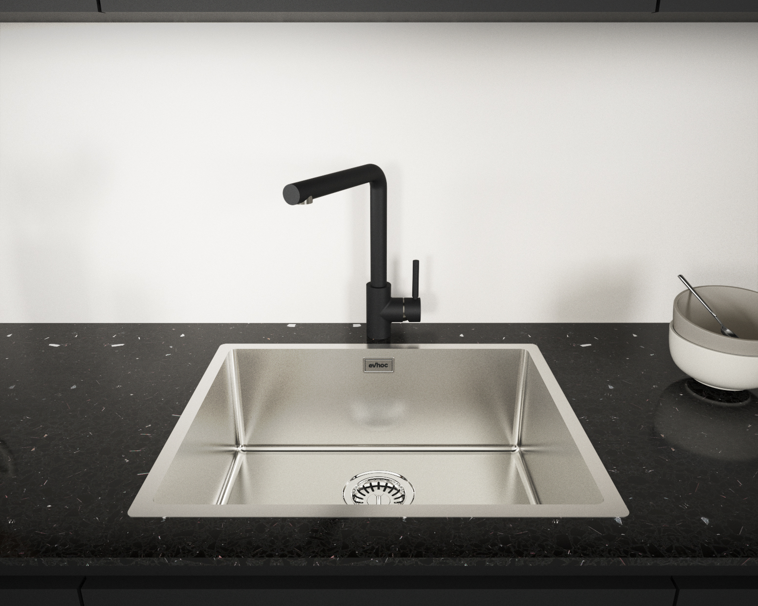 LUMINUM S/M Single flush-mounted stainless steel sink By Evhoc