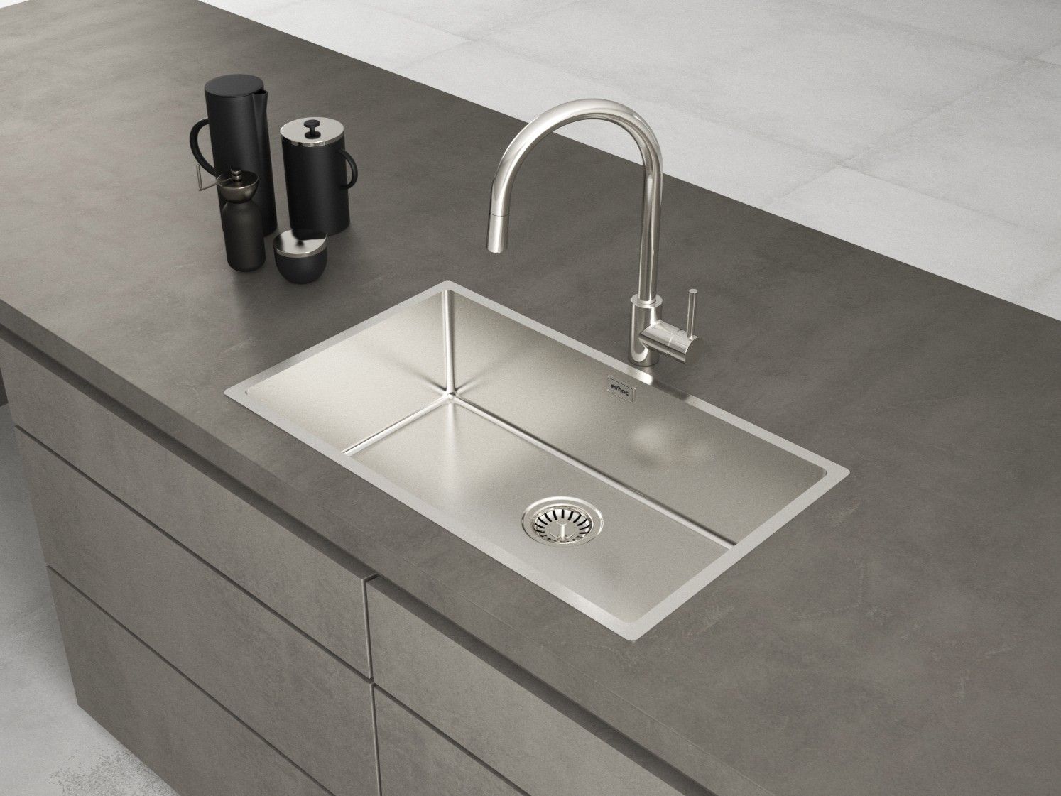 LUMINUM S/M | Flush-mounted sink Lumium Collection By evhoc
