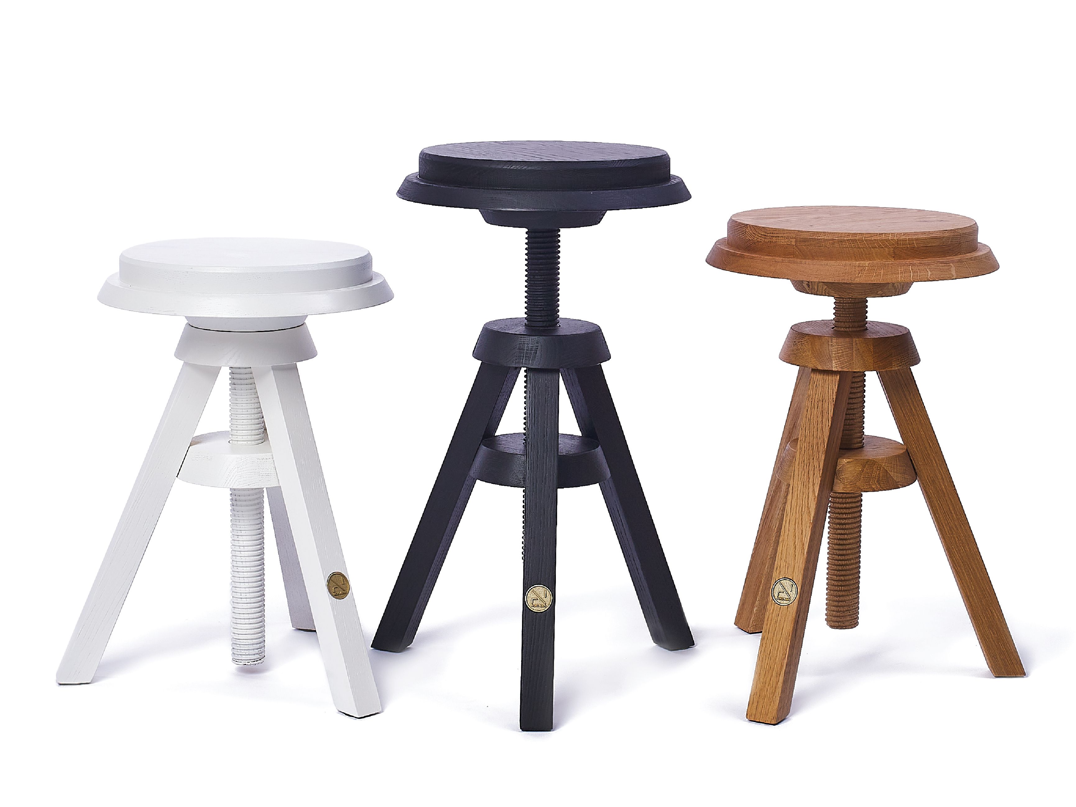 LUNA Swivel solid wood stool By NORD ARIN | design Voicu-Stefan Cretu