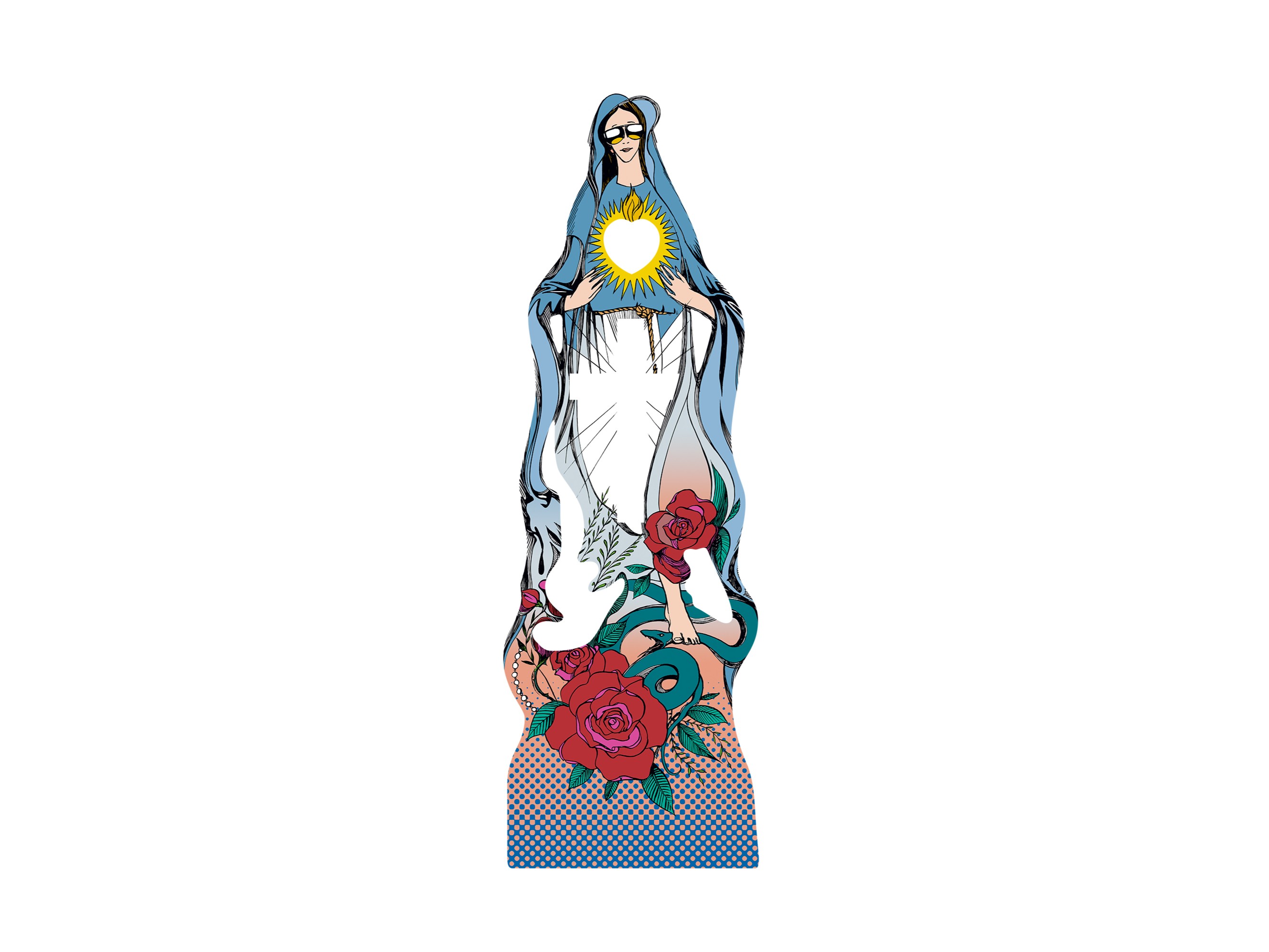 LED PMMA floor lamp MADONNA Icons Collection By Tecnografica
