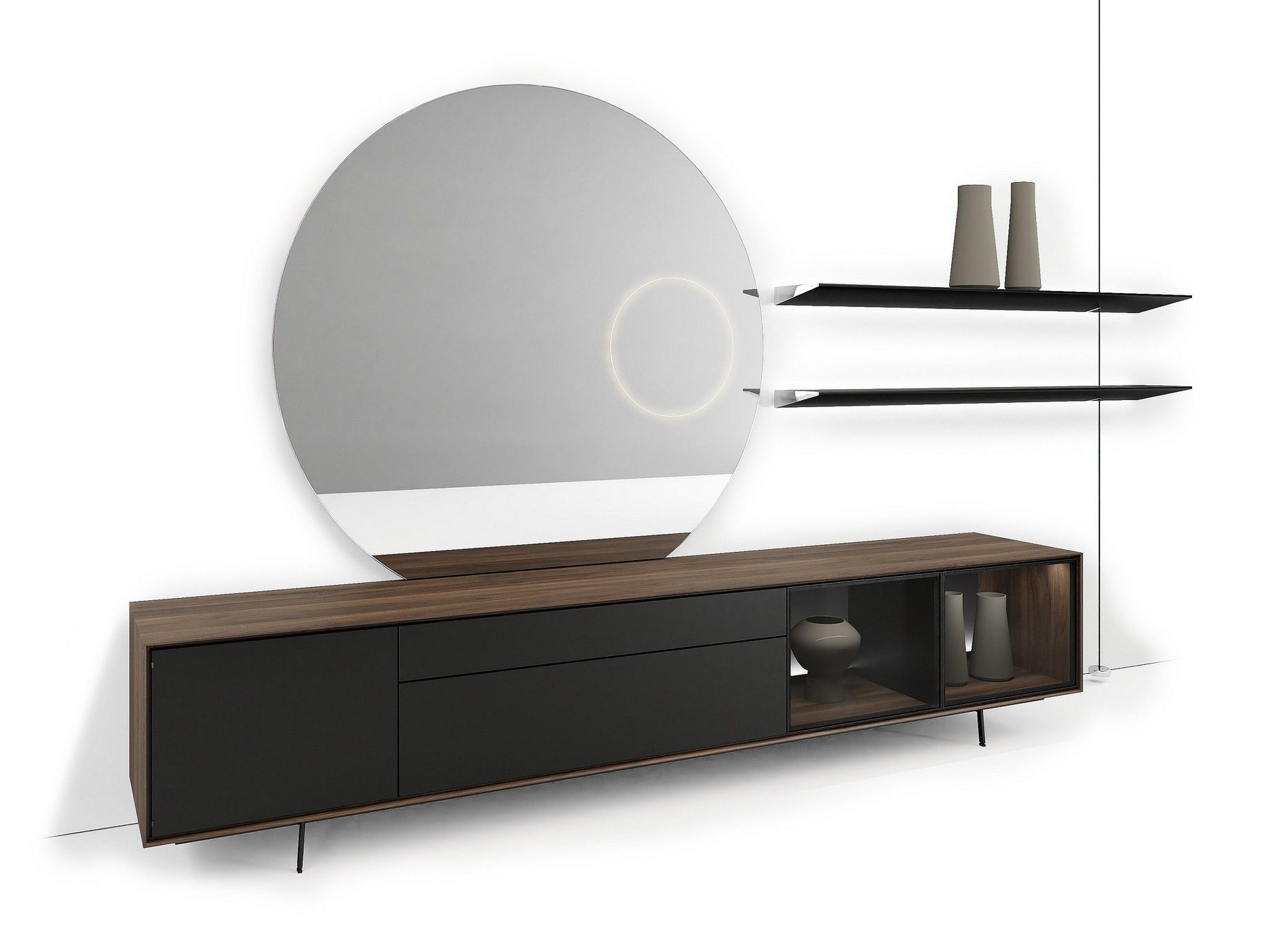MAGIC MIRROR | Round mirror Round wall-mounted mirror with integrated ...