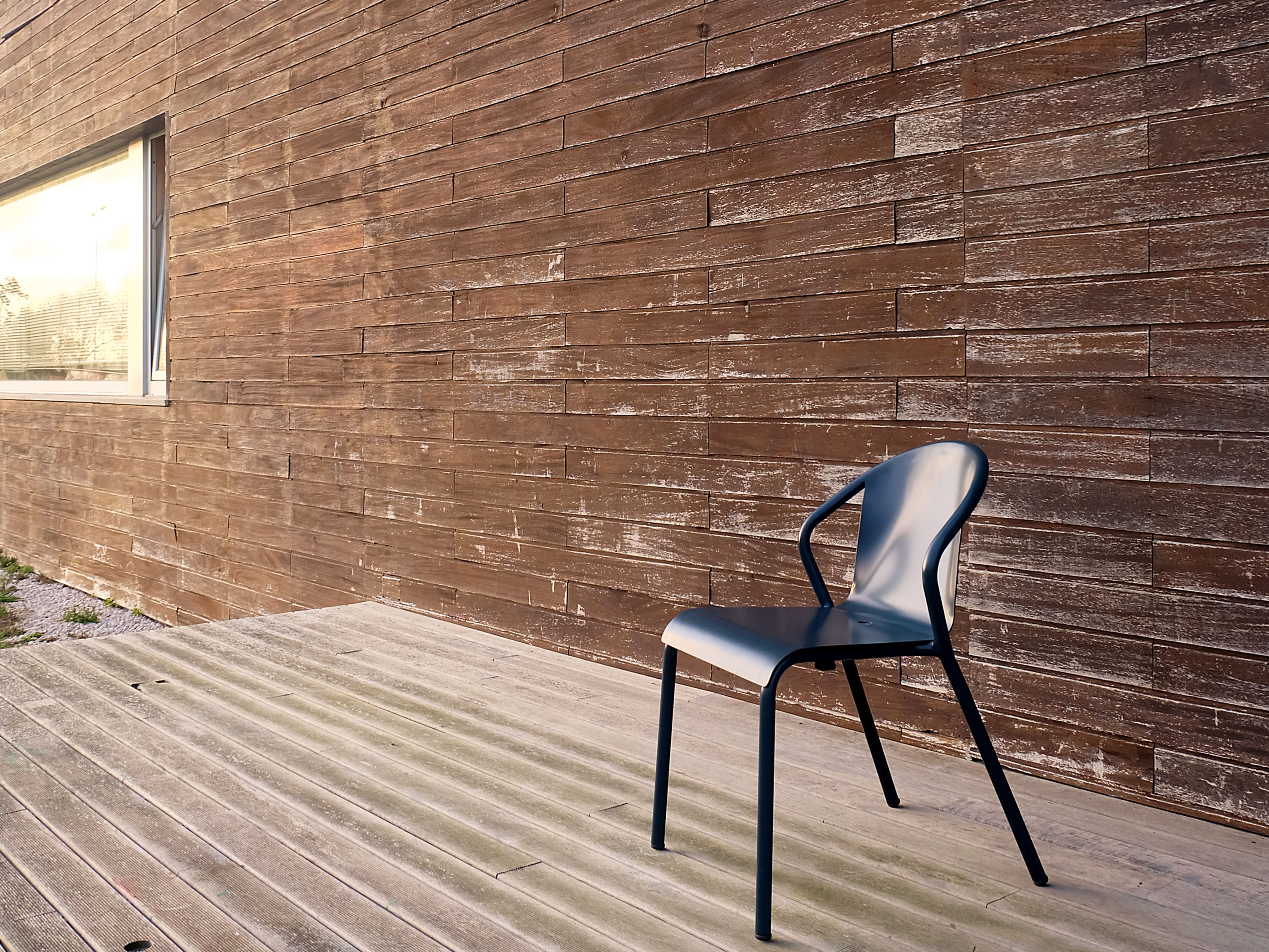 Stackable metal garden chair with armrests MARIA By Adico design Pedro ...
